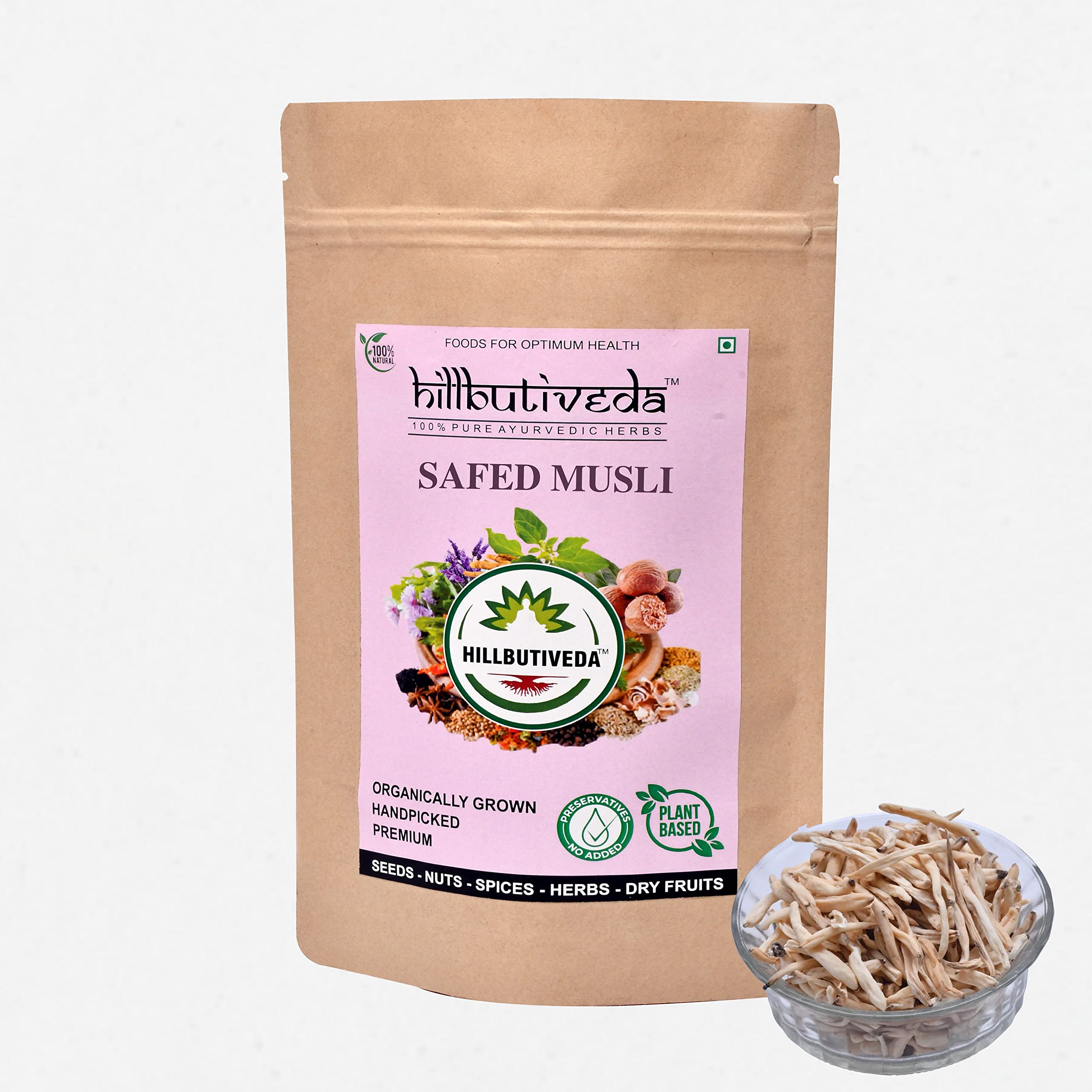 Buy Hillbutiveda Organic Safed Musli Root Powder | Ayurvedic Support ...