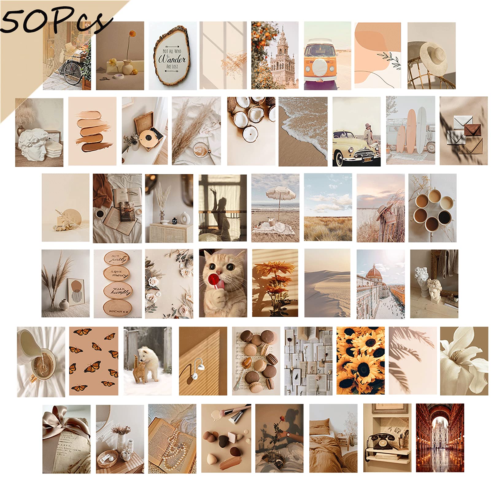 Buy 50PCS Beige Wall Collage Kit Beige Photo Collage Kit for Wall ...