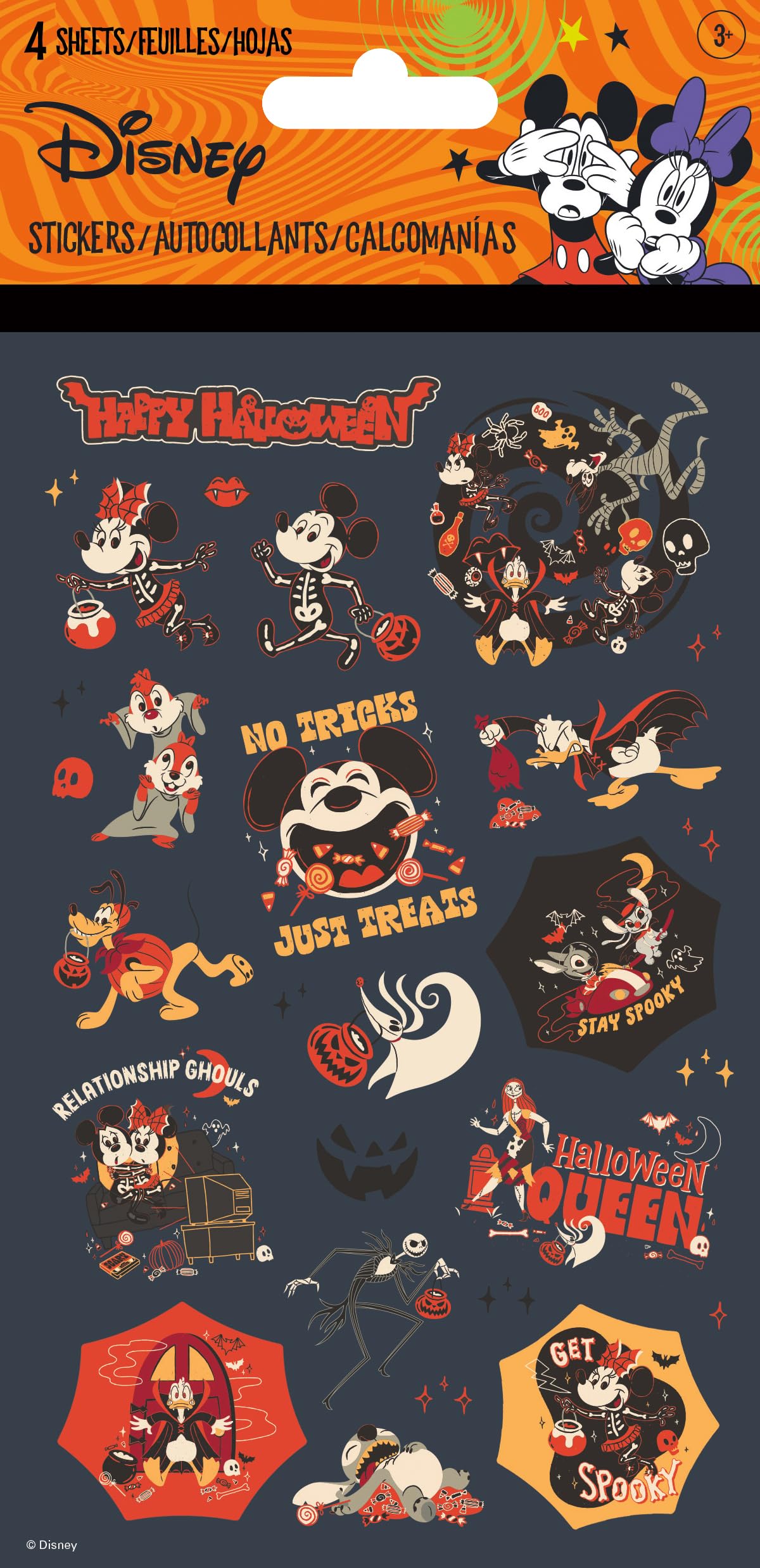 Amazon.com: Disney - Kooky & Spooky Halloween-Standard 4 Sheet Stickers ...