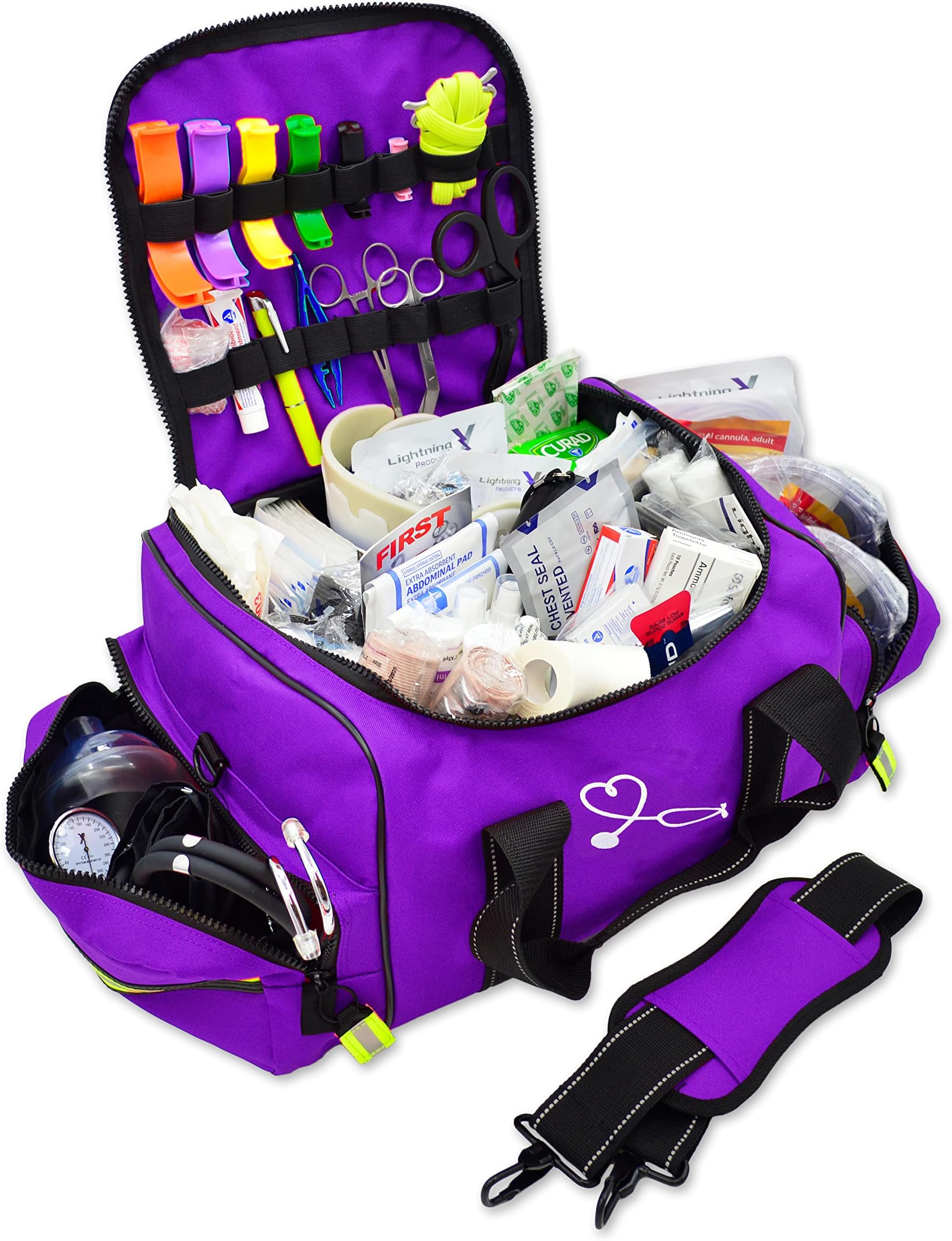 Amazon.com: Lightning X Pre-Stocked EMS/EMT Trauma Kit w/Large First ...