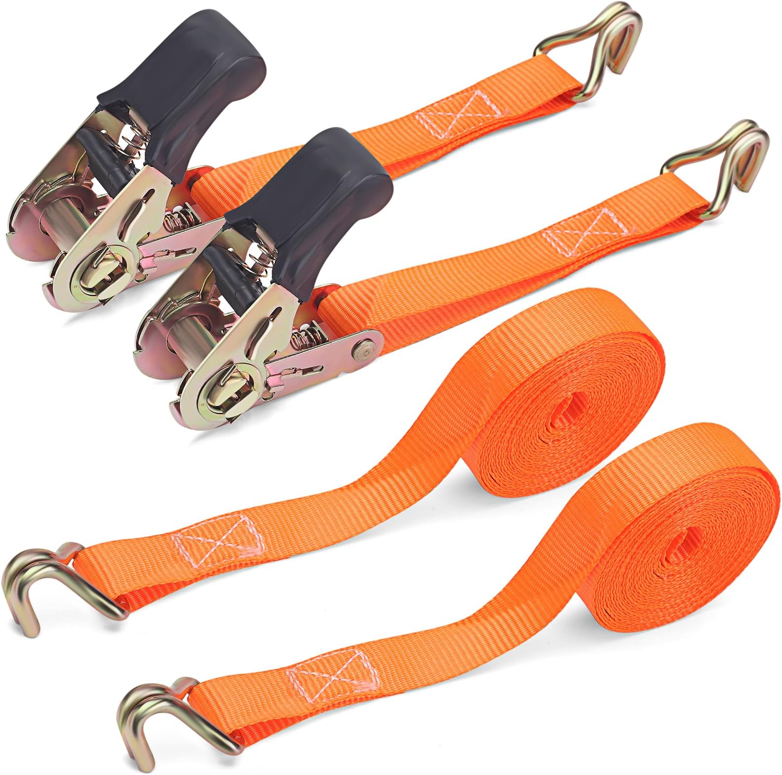 Silverline 4pk Cam Buckle Tie Down Strap S-Hook 2m x 25mm - Rated 250kg ...