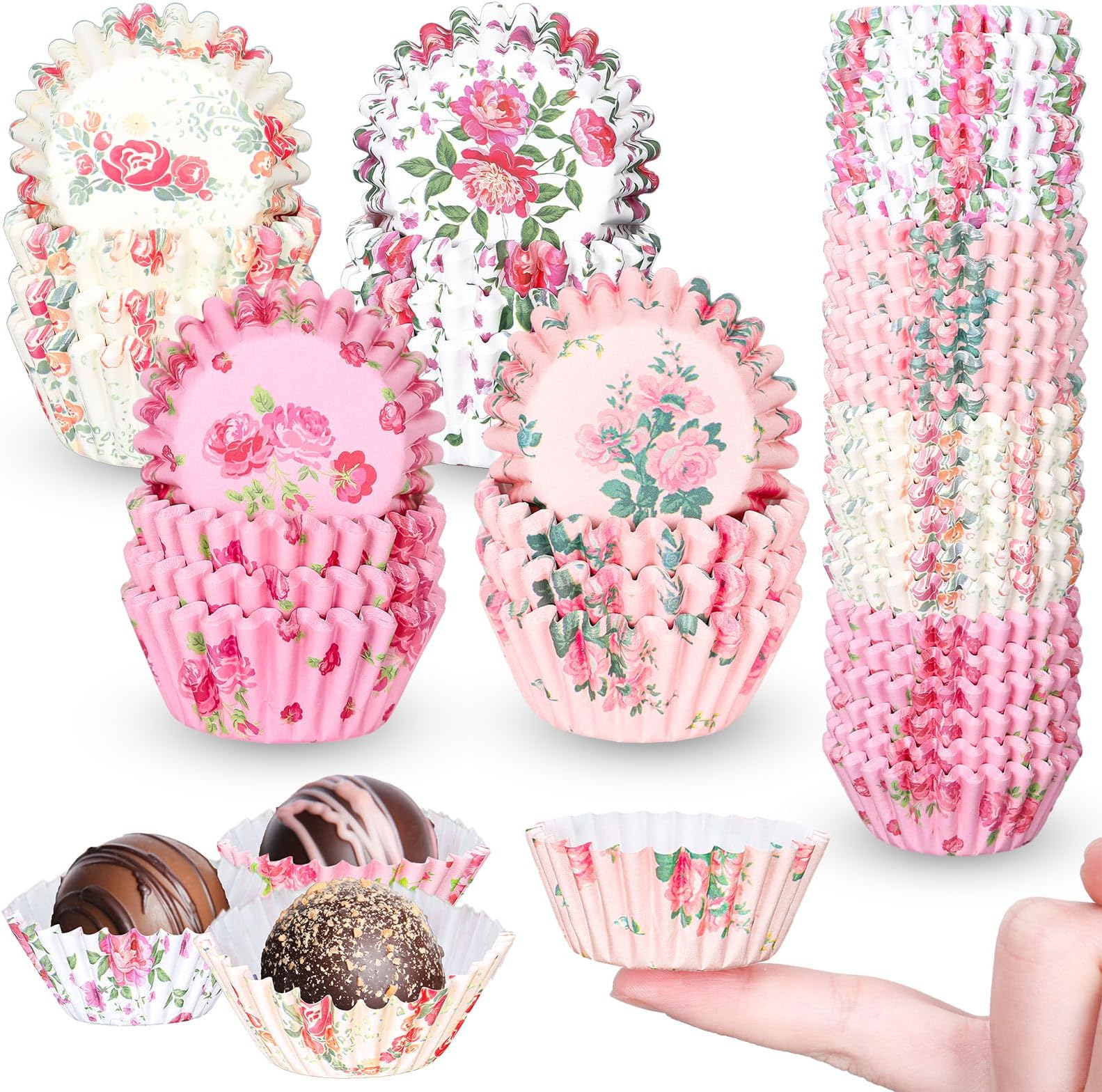 Amazon.com: COcnny Flower Mini Cupcake Liners - 300pcs Wild Flower ...