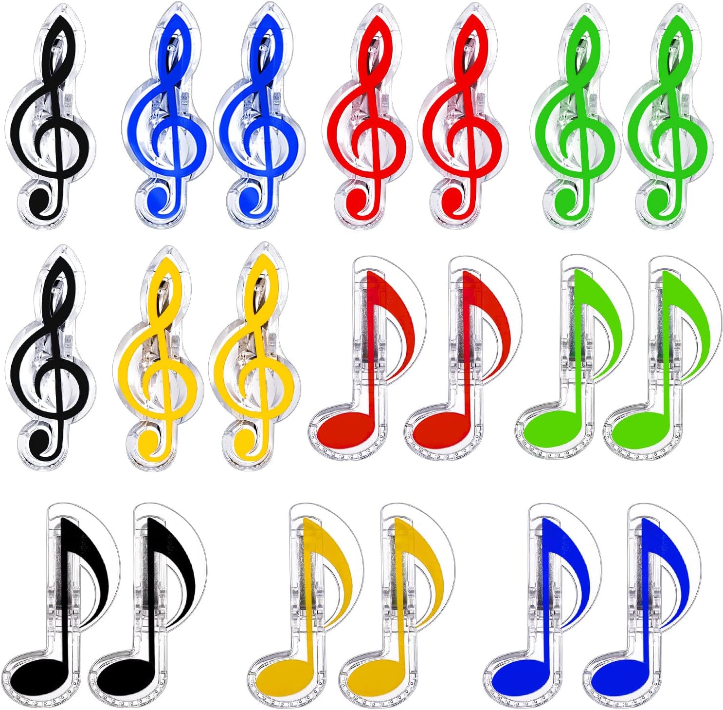 Amazon.com : 100 Pieces Music Paper Clips 6 Colors, Music Bookmark ...