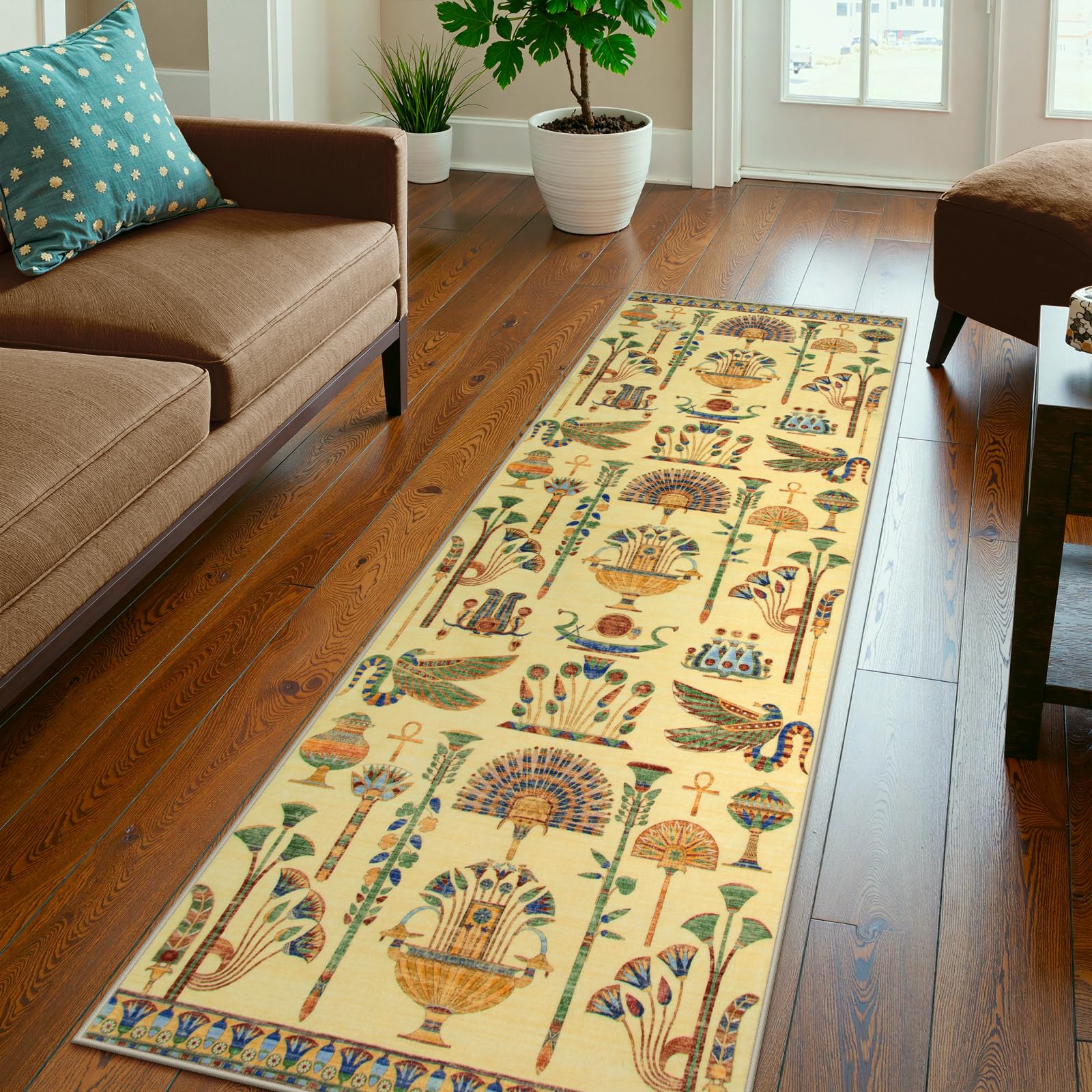 Amazon.com: Hedlive Vintage Egyptian Washable Hallway Runner, 2x6 Ultra ...