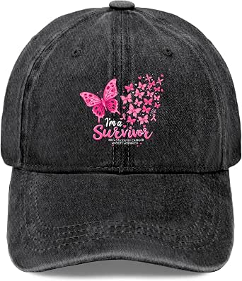 Amazon.com: I'm a Survivor Breast Cancer Awareness Hat Men Funny Dad ...