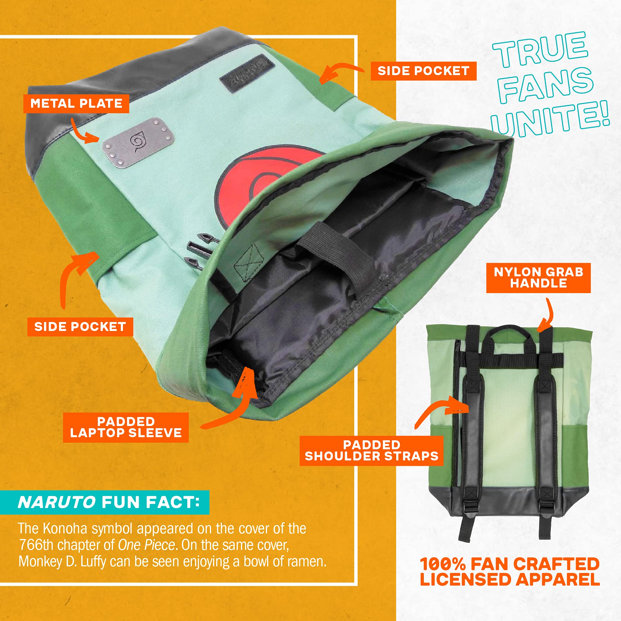 Naruto Shippuden Uzumaki Clan Logo Roll-Top Backpack- Buy Online in ...