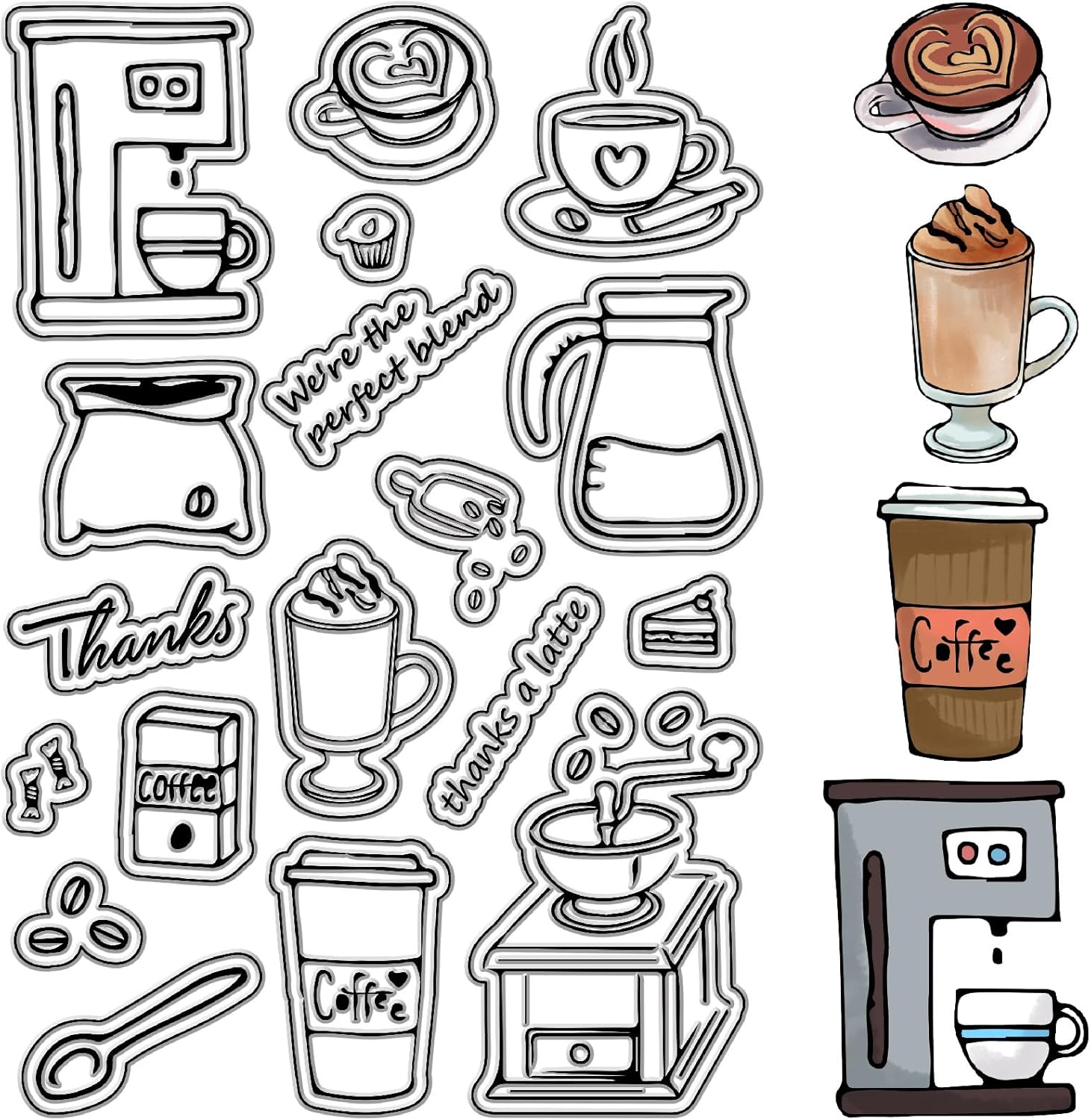 Amazon.com: CRASPIRE Coffee Clear Stamps Vintage Coffee Maker Text ...