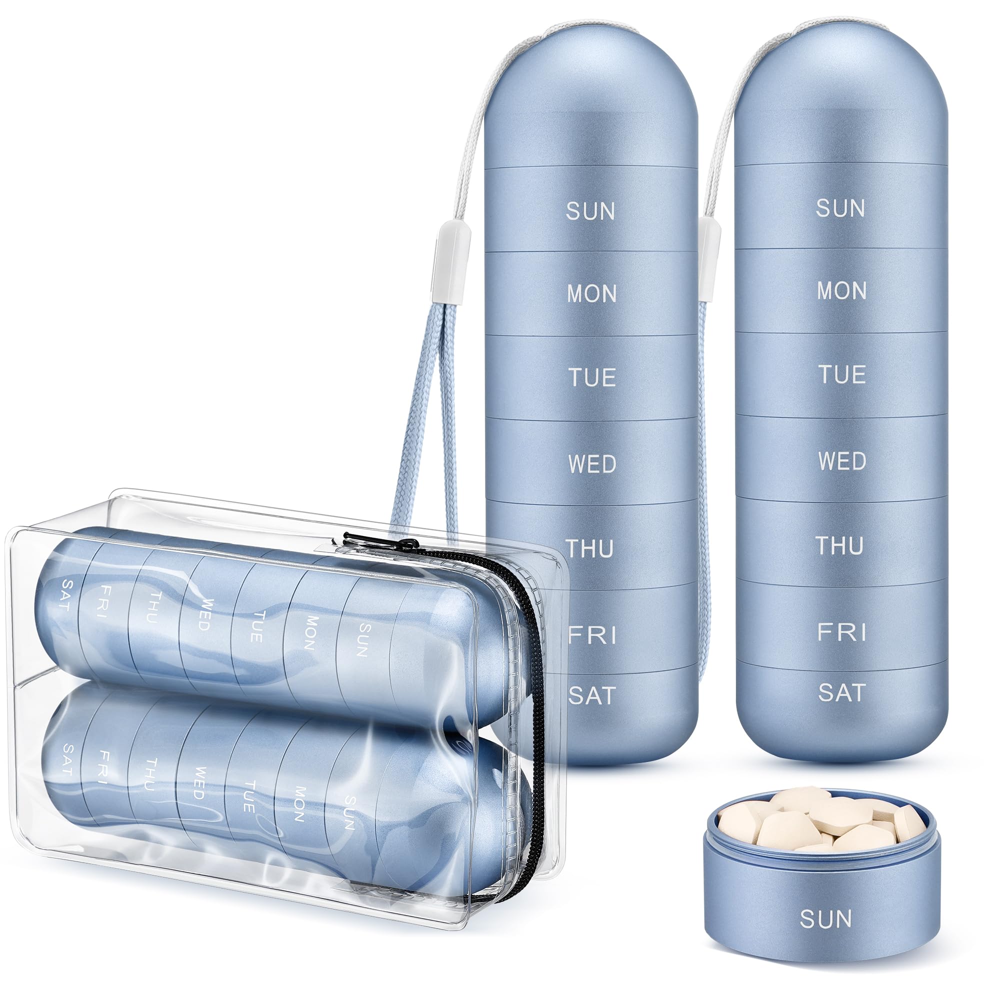 Amazon.com: [2 Pack] Zannaki Metal Travel Pill Organizer, Portable ...