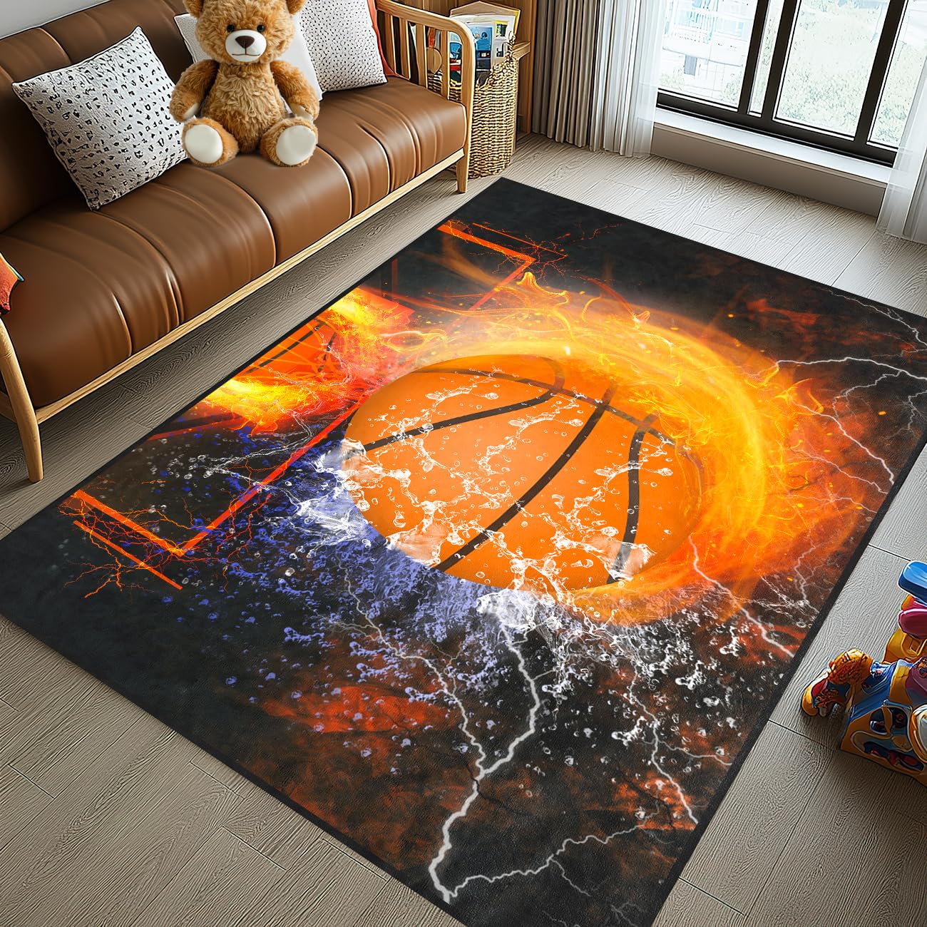 Amazon.com: Basketball Rug - Basketball Rug for Boys Bedroom - Sport ...