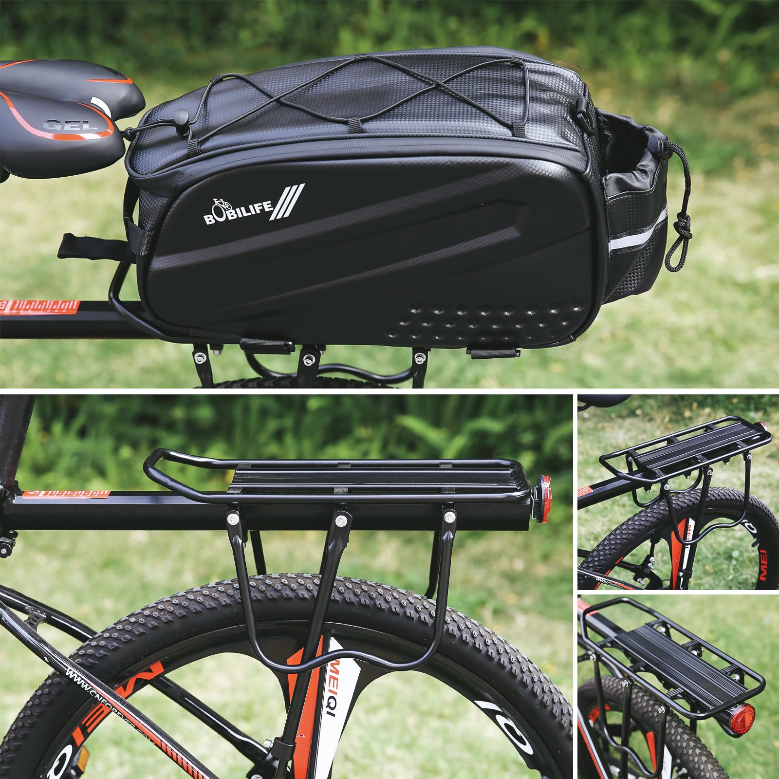 Snapklik.com : Bike Rear Cargo Rack - Adjustable Bicycle Trunk Pannier ...