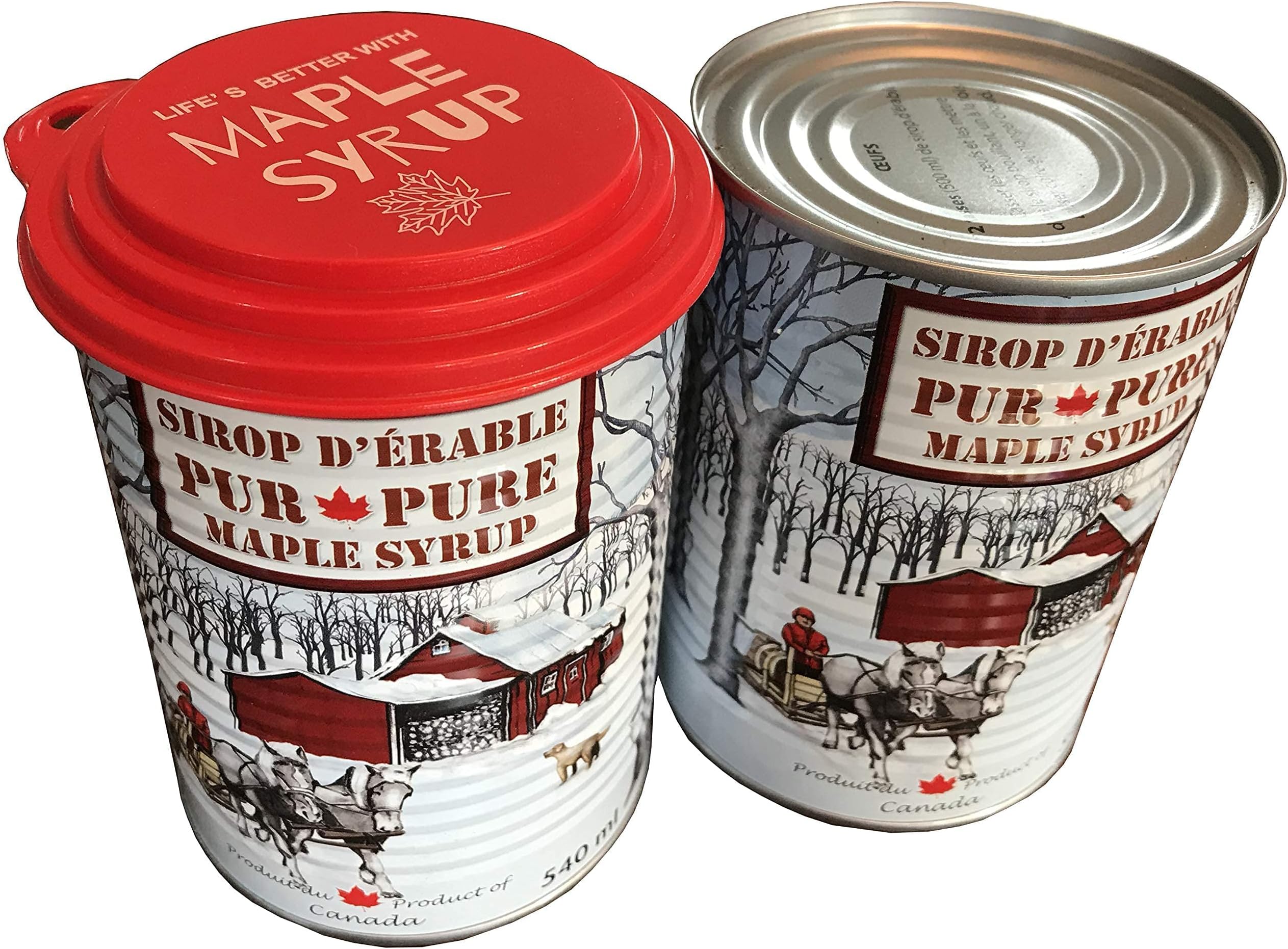 Amazon.com : Maragos 2X Pure Maple Syrup Can With Closable Lid, The ...