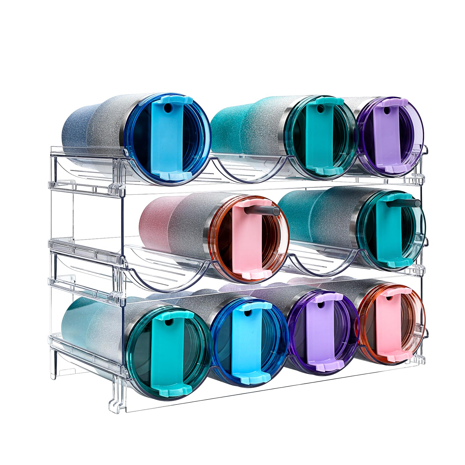Snapklik.com : Water Bottle Organizer For Cabinet, Stackable Water ...