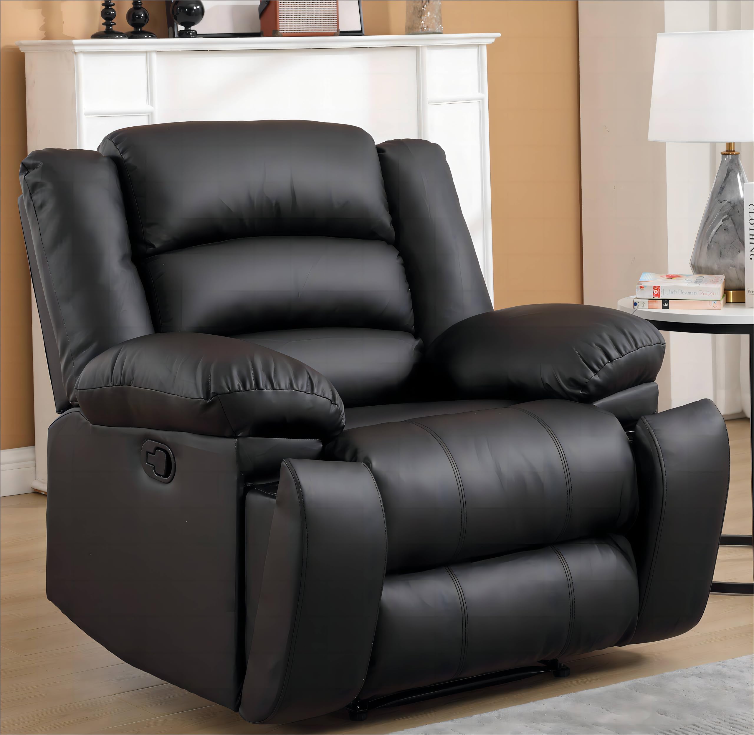 Amazon.com: EBELLO Faux Leather Manual Recliner Chair, Single Reclining ...