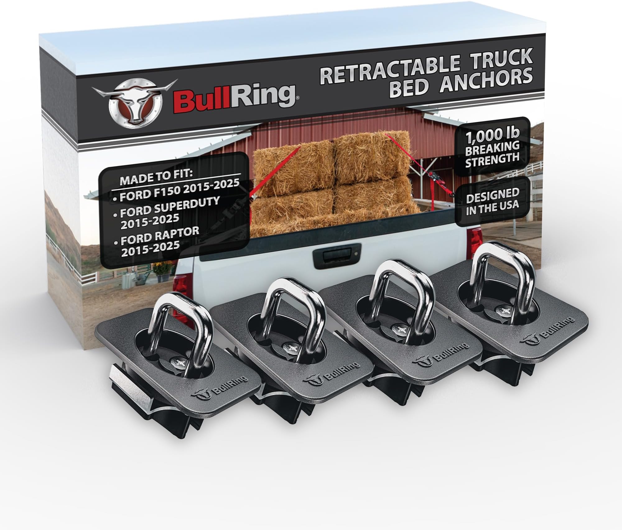 Amazon.com: Retractable Truck Bed Tie Down Anchors with Raised Fit D ...