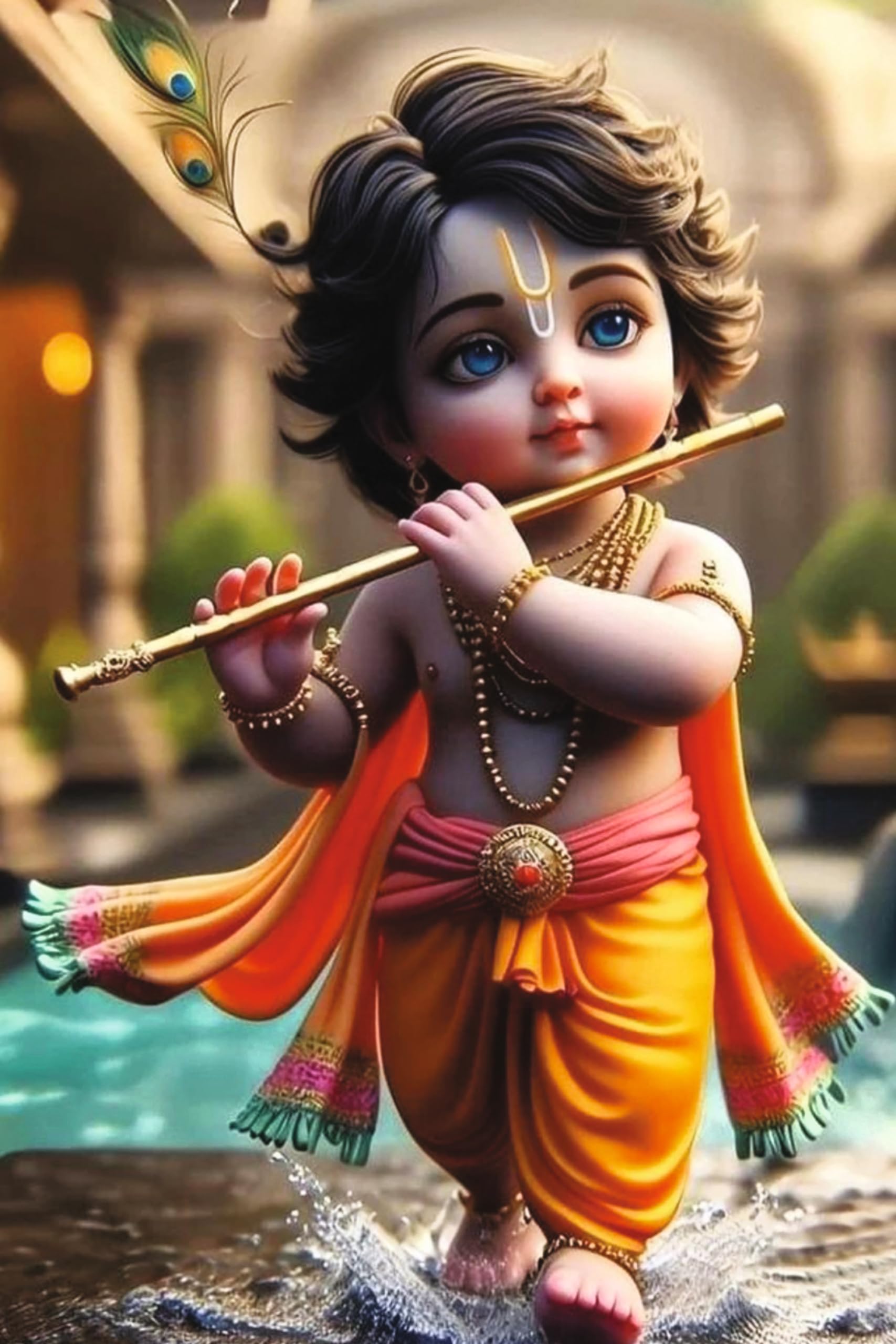 Animated Bal Krishna Religious Posters, Multicolour, Printed, 12 x18 ...