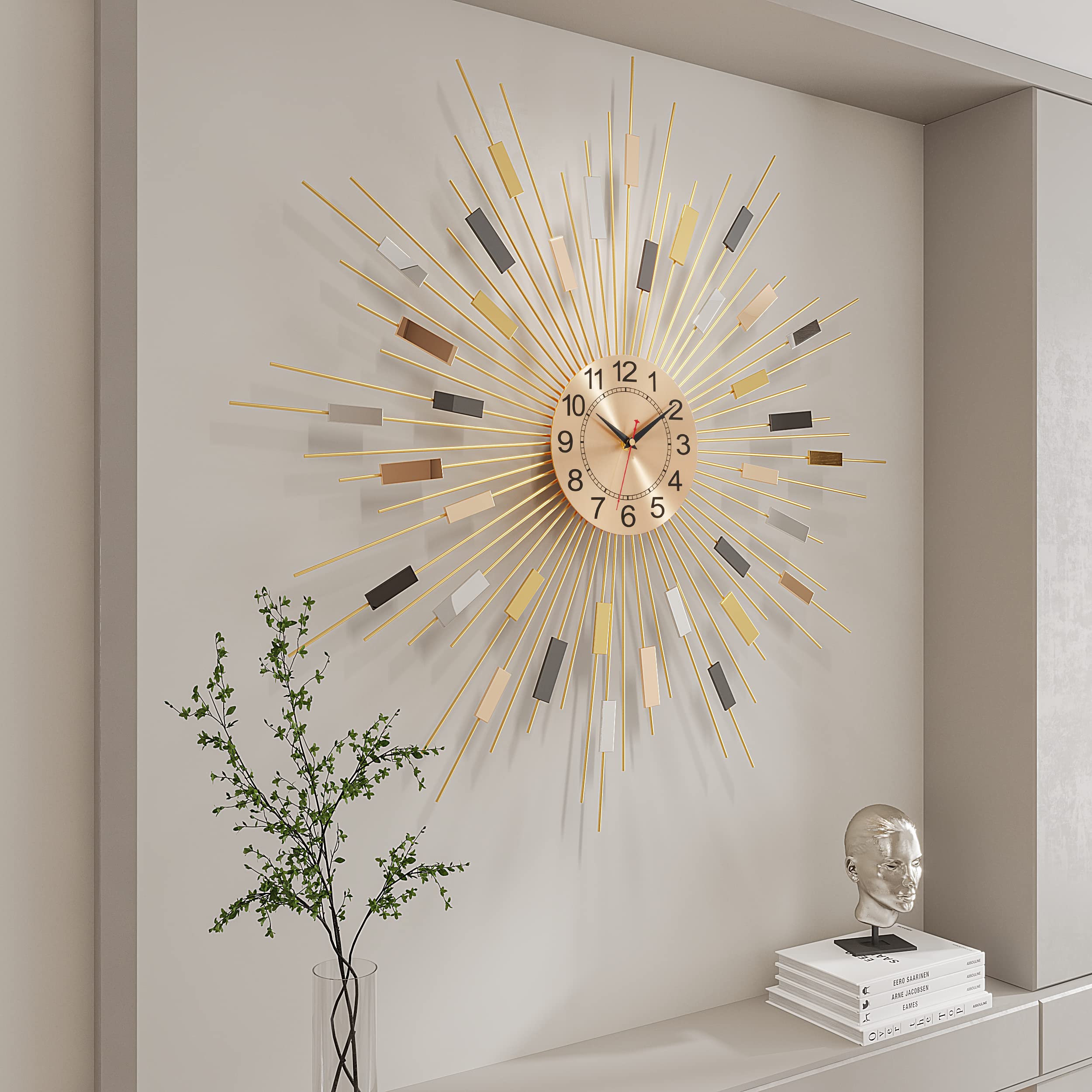 PSYCHE GOD Large Wall Clock Nordic Style?Quartz Silent NoTicking ...