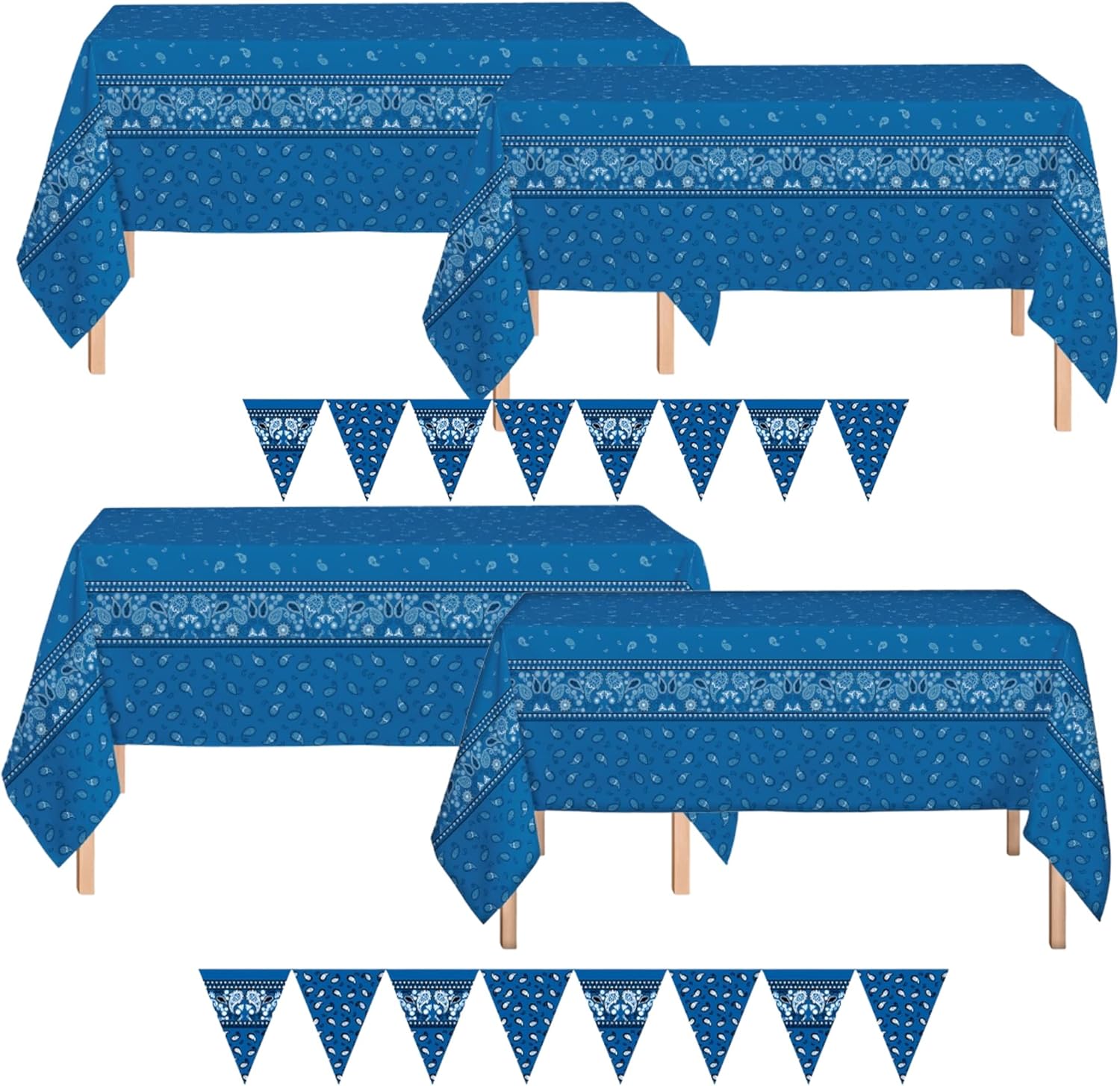 Amazon.com: Oojami 4 Pack Bandana Western Theme Plastic Table Cover 54 ...