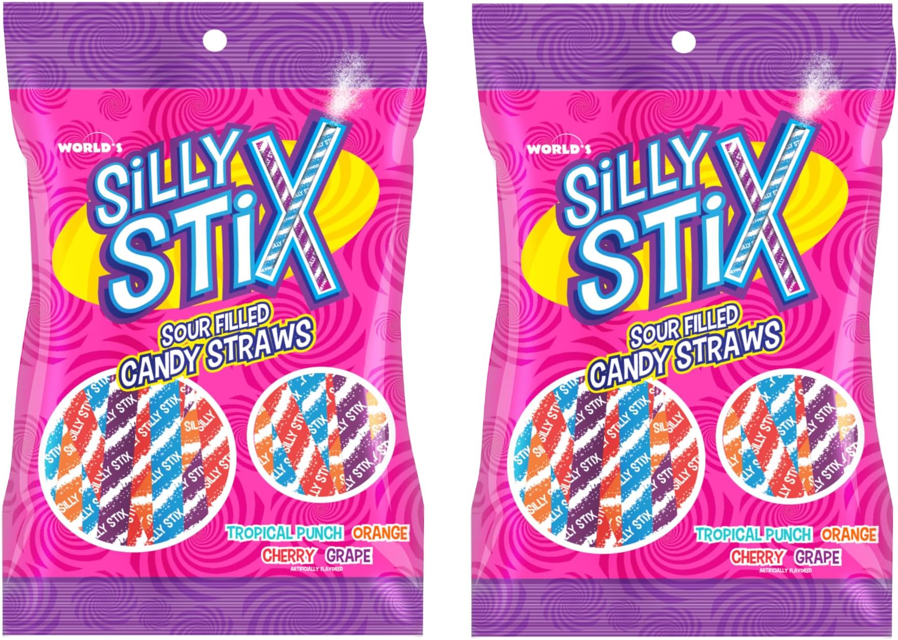 Amazon.com : Smiling Sweets Silly Stix Sour Filled Candy Straws ...