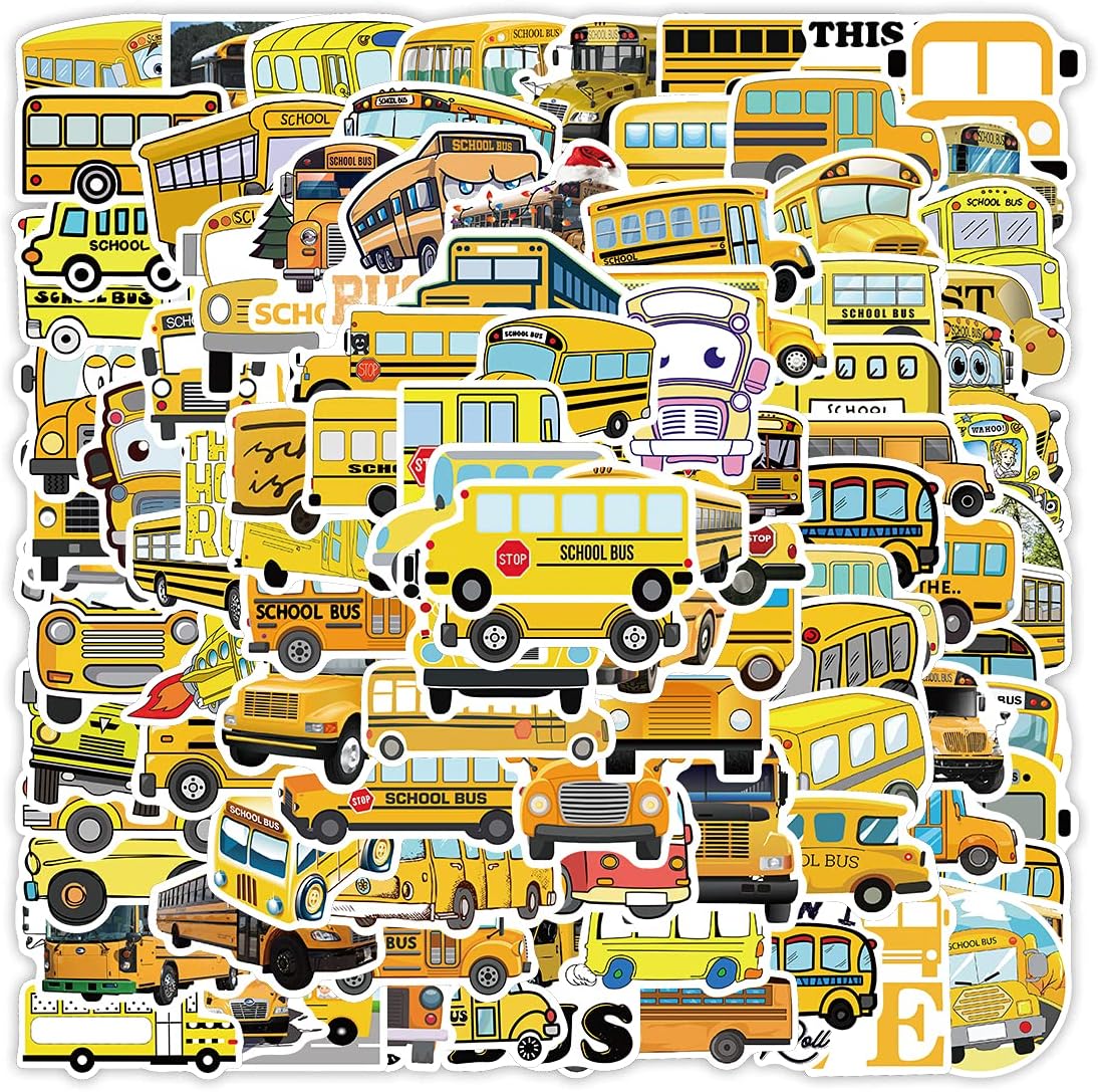 Amazon.com: School Bus Stickers - 100pcs Bus Stickers Vinyl Waterproof ...