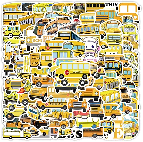 Amazon.com: School Bus Stickers - 100pcs Bus Stickers Vinyl Waterproof ...