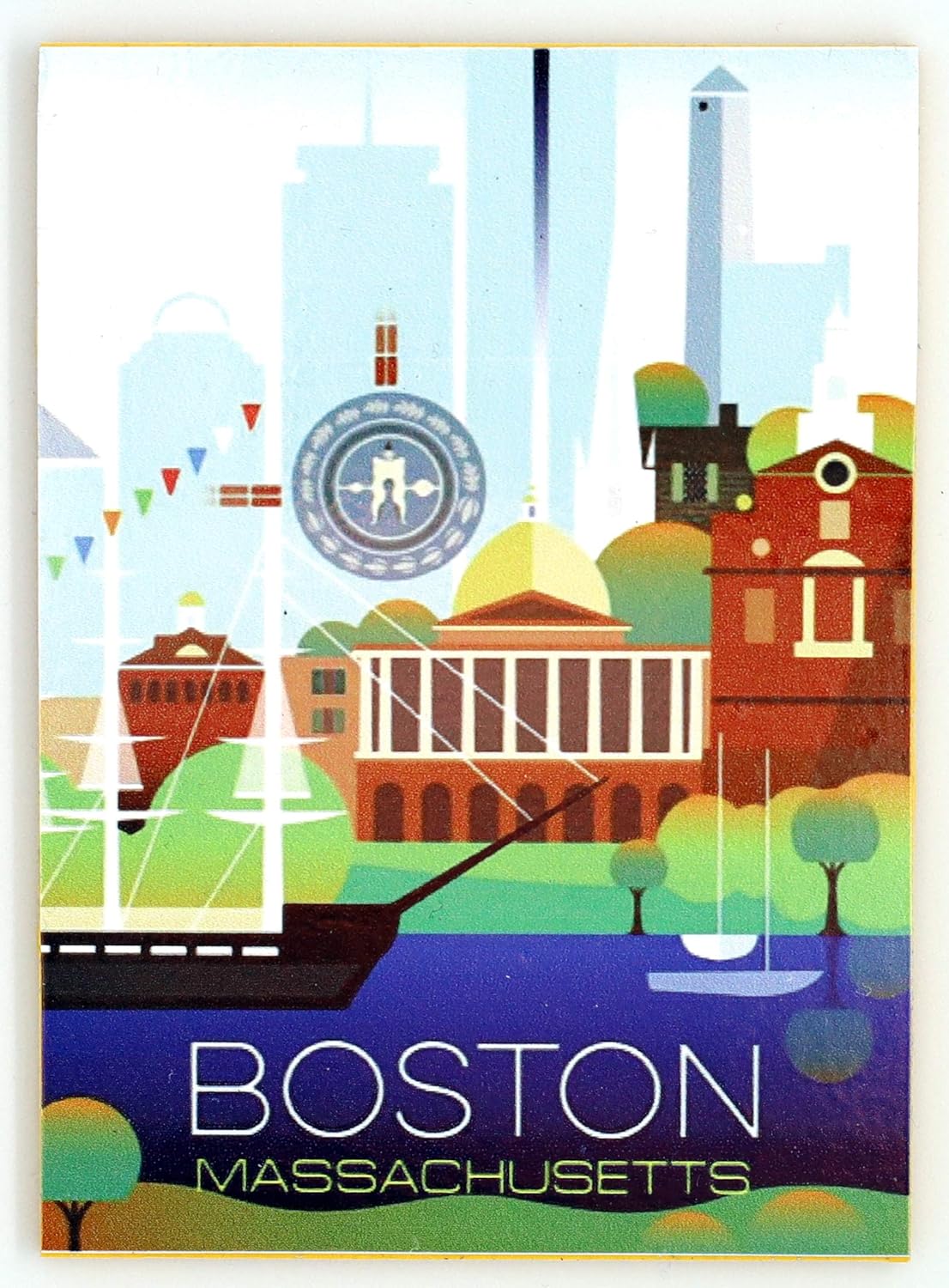 Amazon.com: Boston Massachusetts Modern Art Magnet: Home & Kitchen