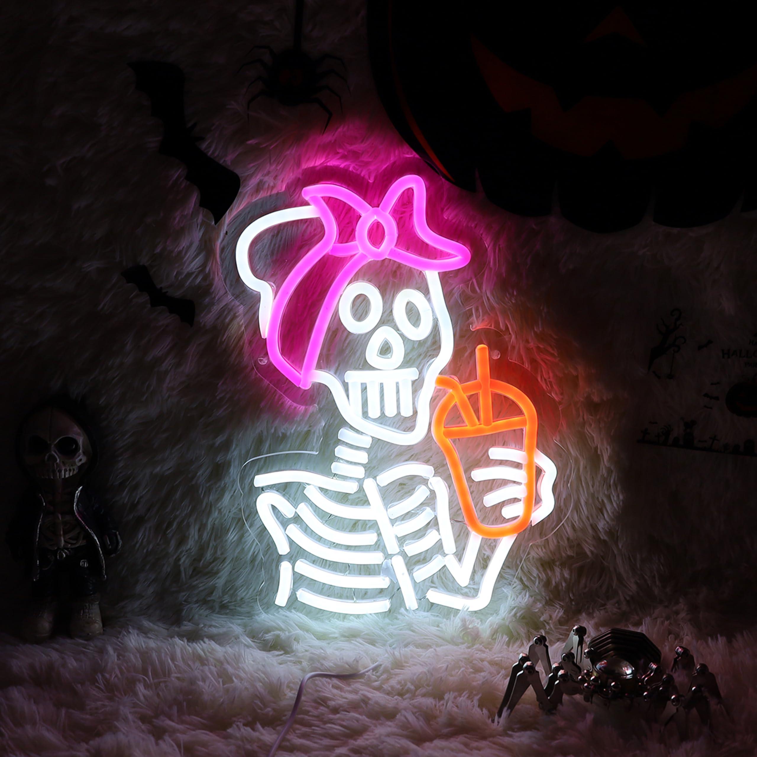 Amazon.com : Female Skeleton Neon Sign Gothic Ghost Neon Light Gothic ...