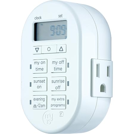 myTouchSmart Indoor/Outdoor Plug-in Digital Timer, One Grounded Outlet ...