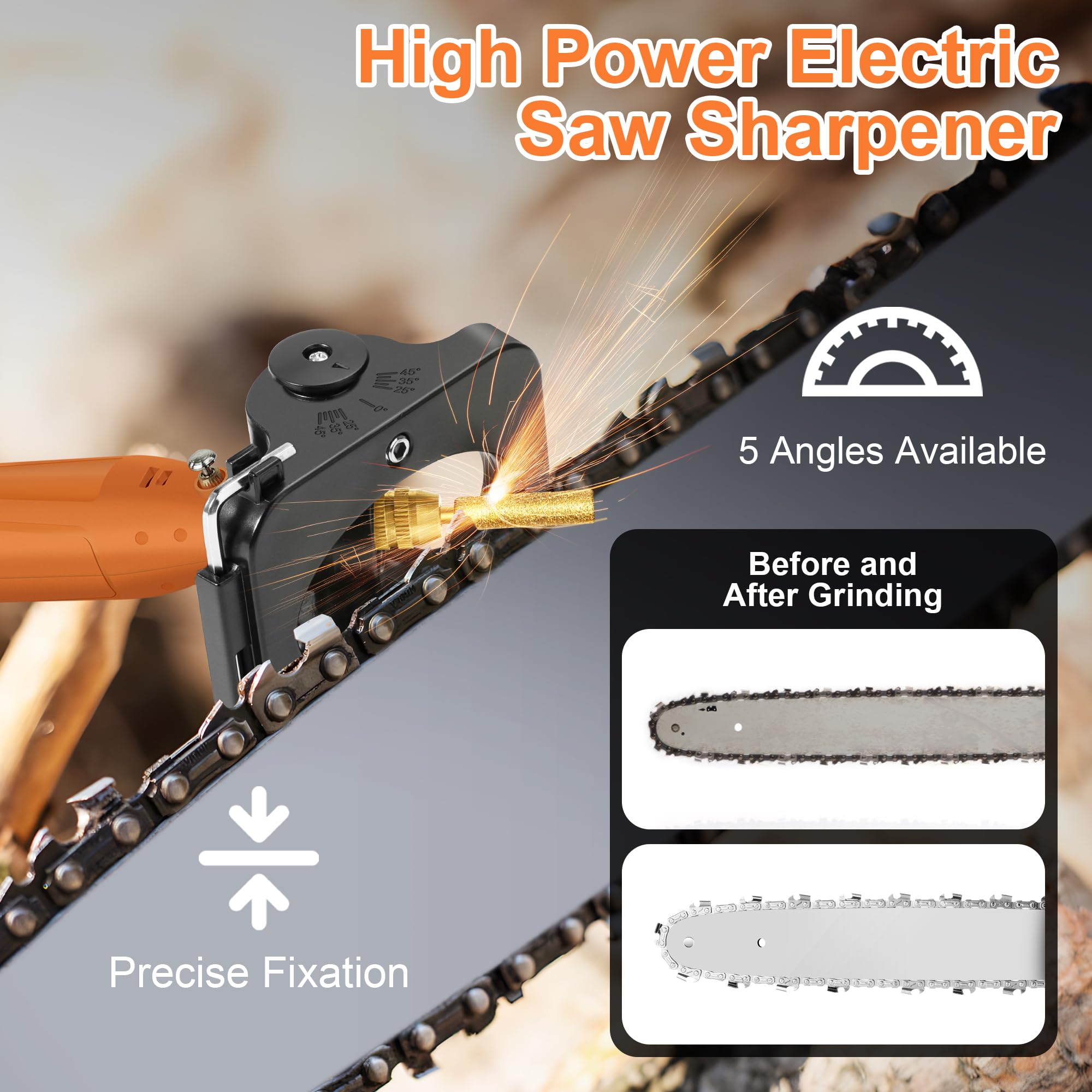Snapklik.com : Electric Chainsaw Sharpener Kit 120V, High Speed ...