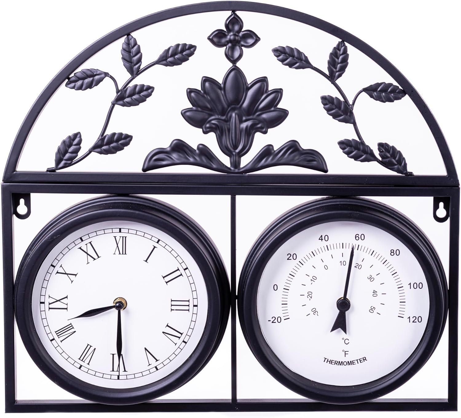 Highgrove Garden Wall Clock & Thermometer, Weatherproof Outdoor Clock ...