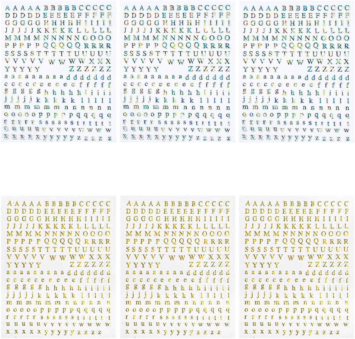 Amazon.com: EORTA Mini Letter Stickers Laser Small Alphabet Sticker 6 ...