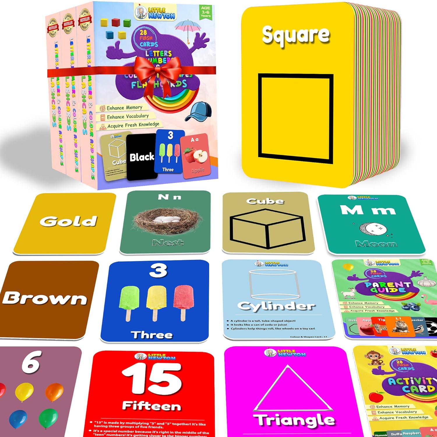 Buy LittleNewton Flash Cards For Kids - Premium Thick Modern 90 Flash ...