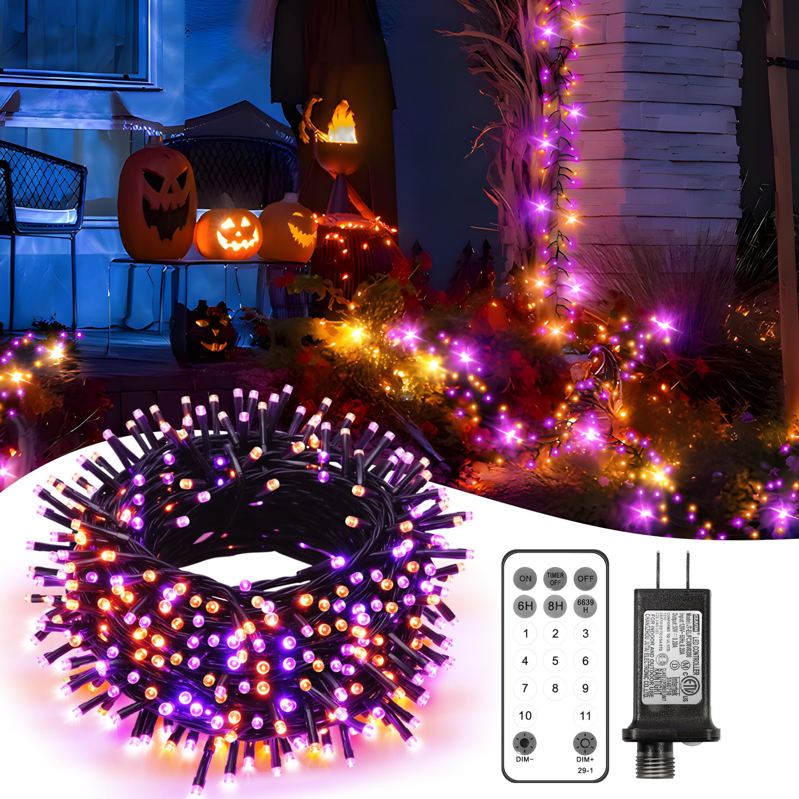 Snapklik.com : 600LED Halloween String Lights Outdoor,45.9FT Waterproof ...