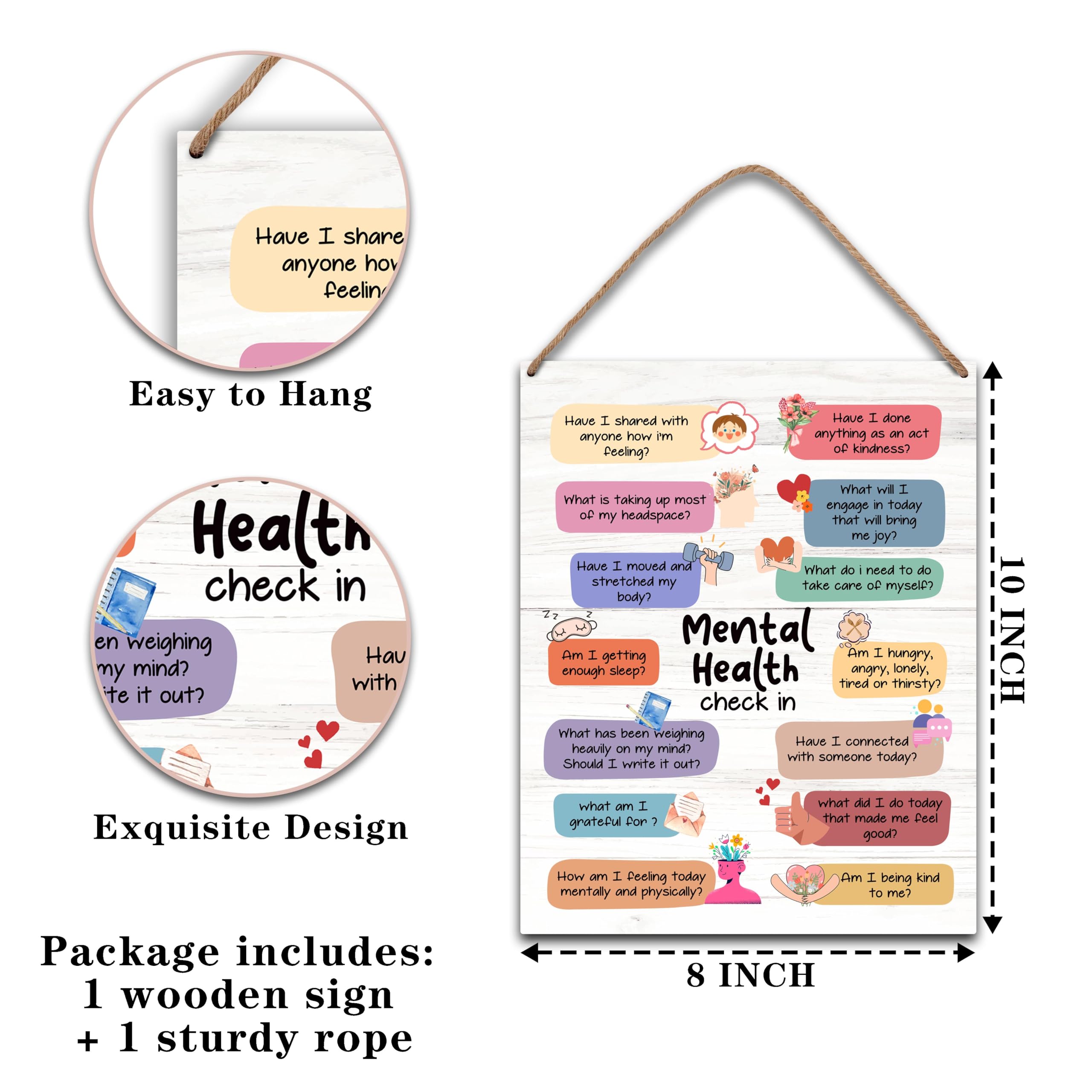 Snapklik.com : Therapy Office Decor, Mental Health Check In Wood Wall ...