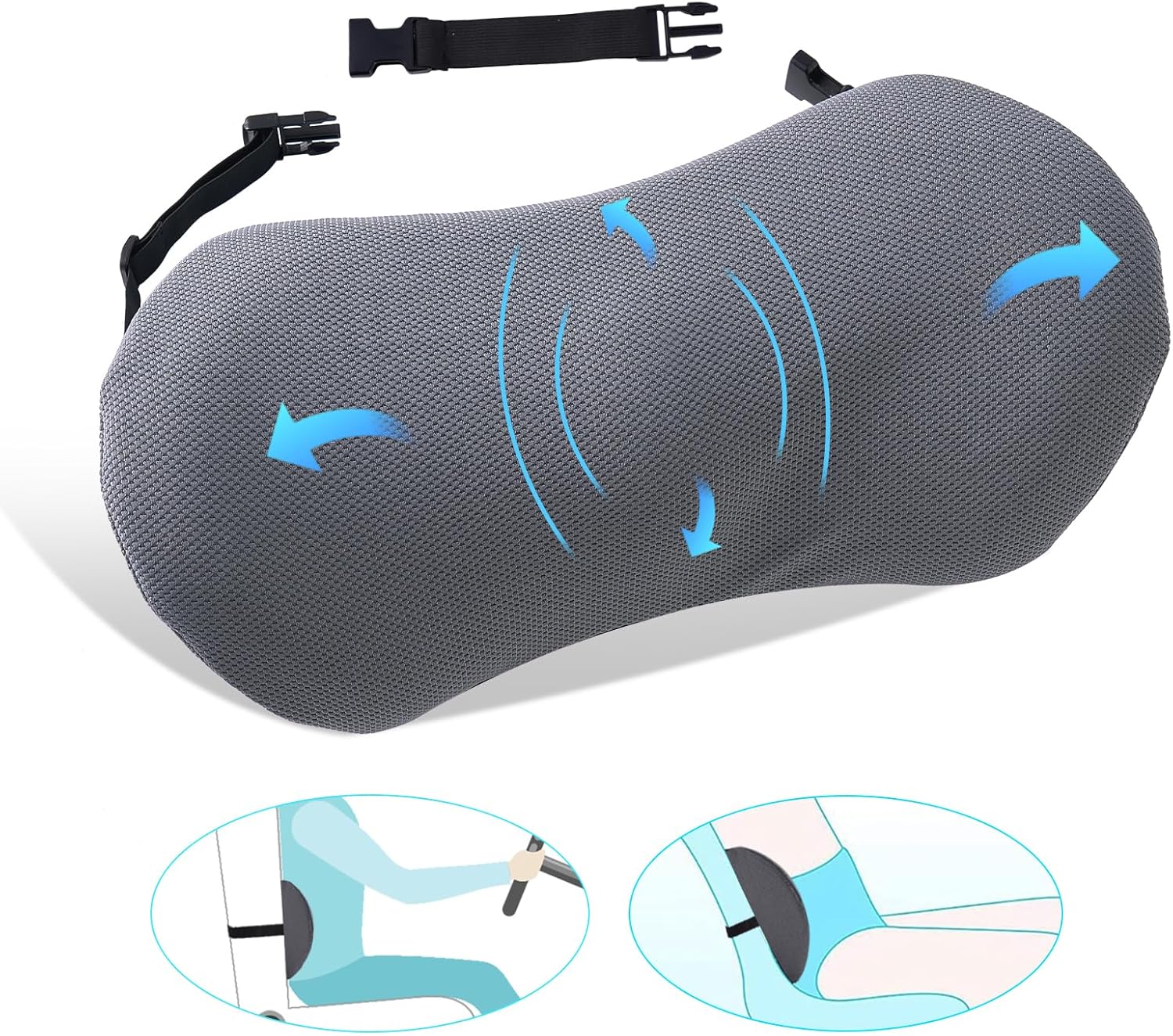 Amazon.com: FOUSUPDT Lumbar Pillow with Adjustable Strap, Lumbar ...