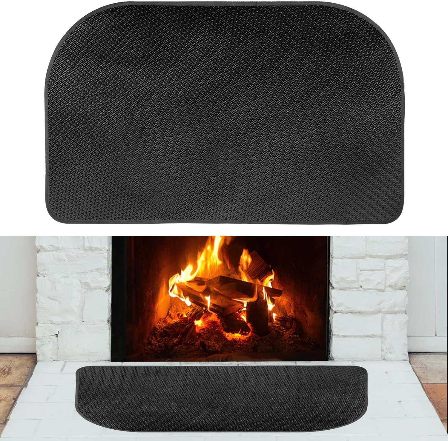 42x24'' Fireplace Mat, Thickened Fiberglass Fireproof Capet Rug ...