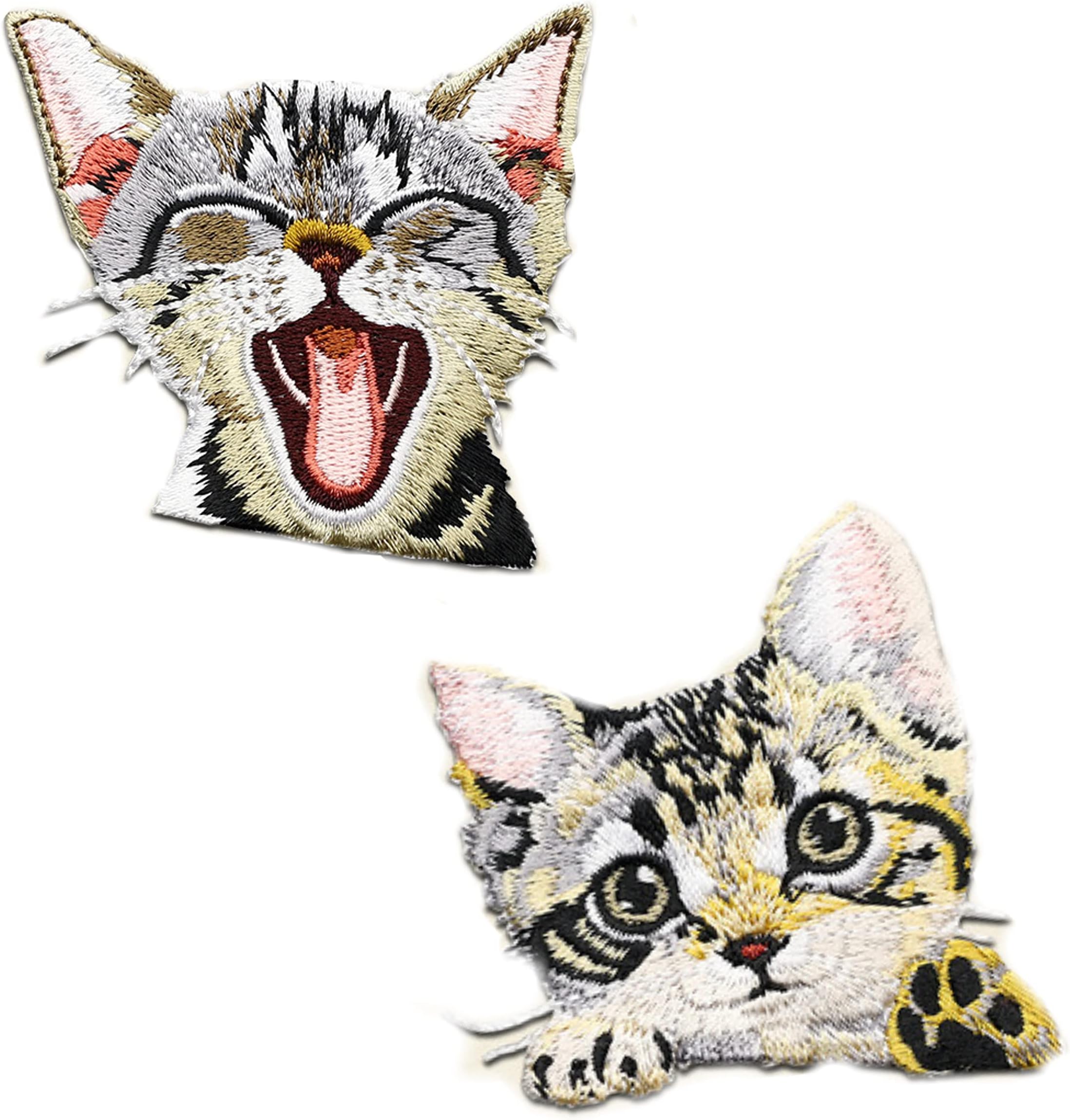 Amazon.com: 6PCS Cat Assorted Styles Embroidered Patches,Sew Iron on ...