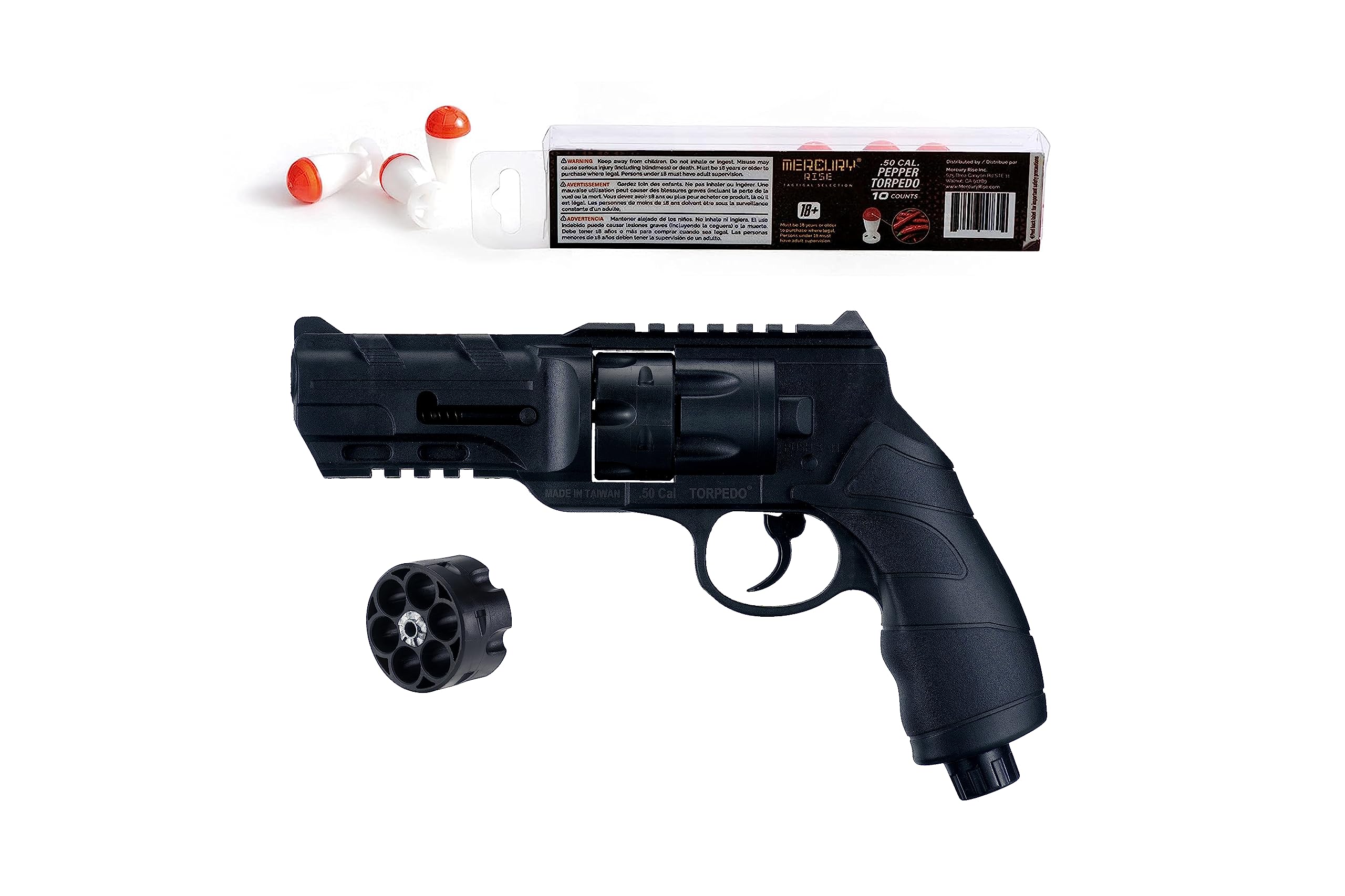 Buy Mercury Rise Torpedo Revolver .50 Caliber Pistol (Black) and One ...