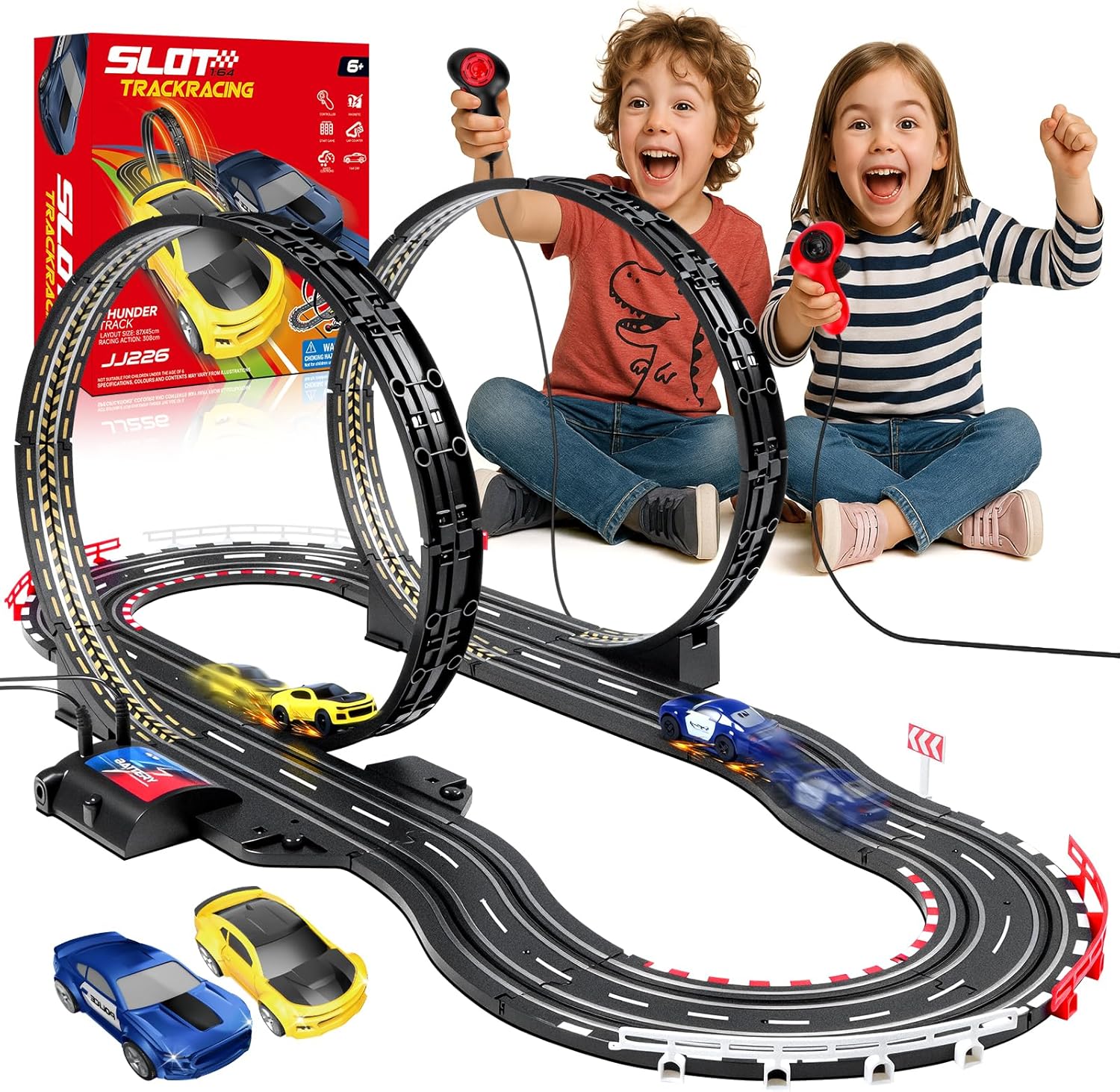 YOOHBERRYS Pista Macchine Telecomandate, 1:64 Piste Elettriche Piste ...