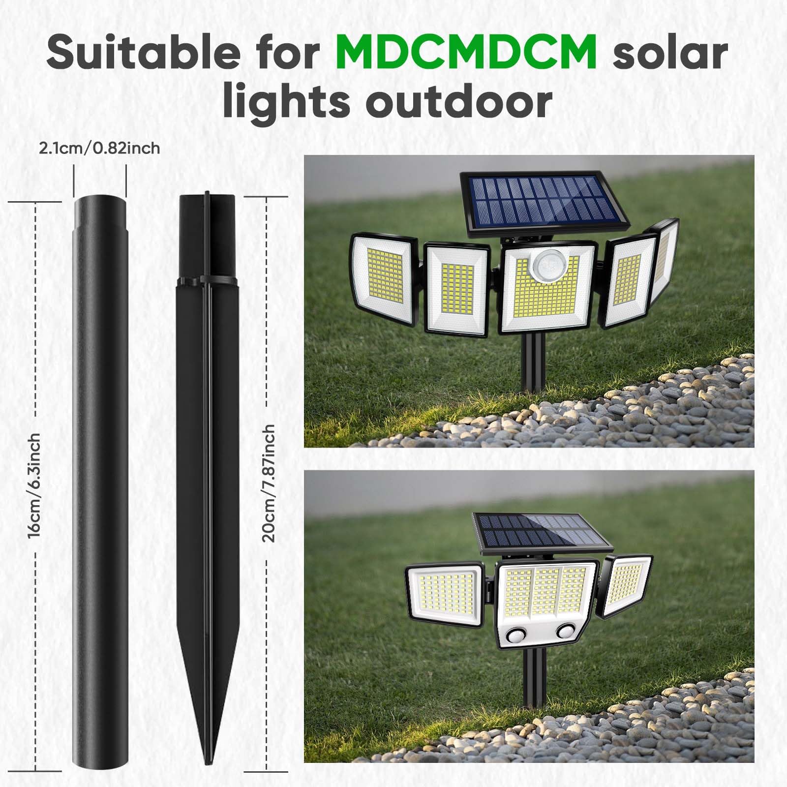 Snapklik.com : Solar Lights Stakes Replacement Spike - 0.82" X 13.46 ...