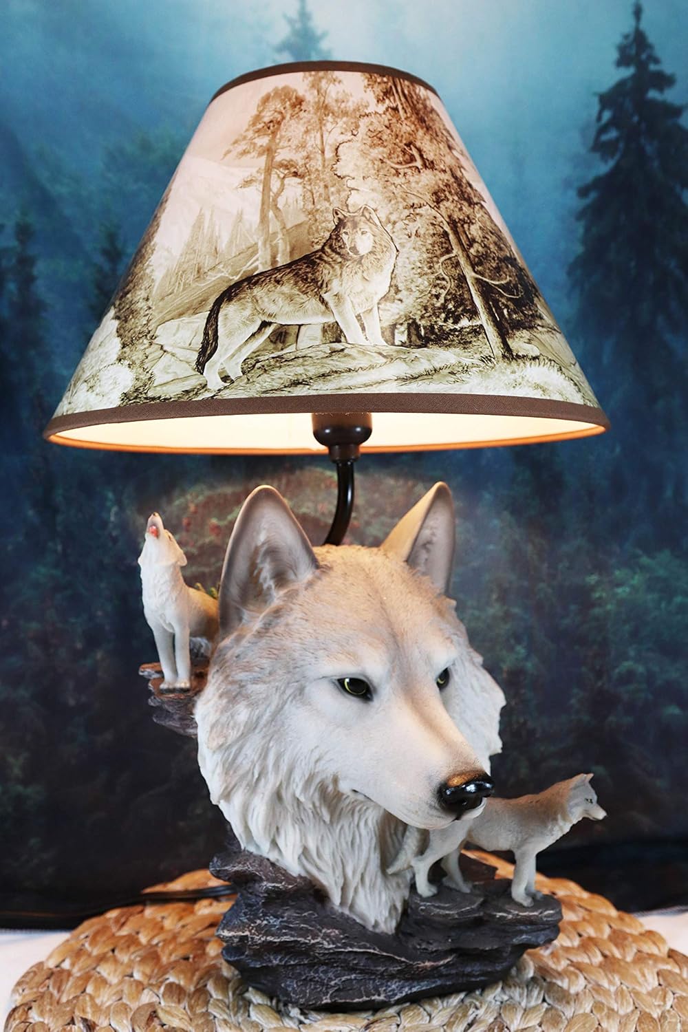 Ebros Gift Wildlife Rustic Full Moon Gray Wolf Akela Head Bust With ...