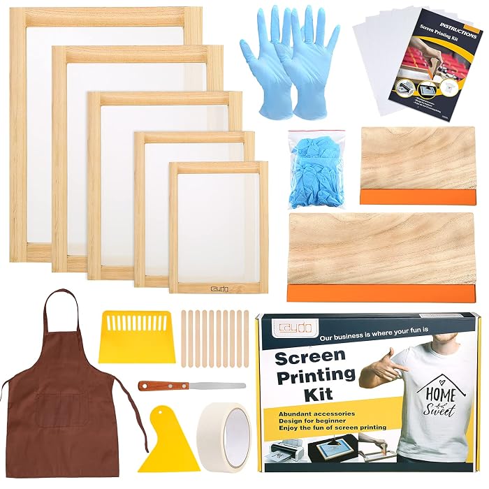 Buy Caydo 33 Pieces Screen Printing kit Include 5PCS Screen Printing ...