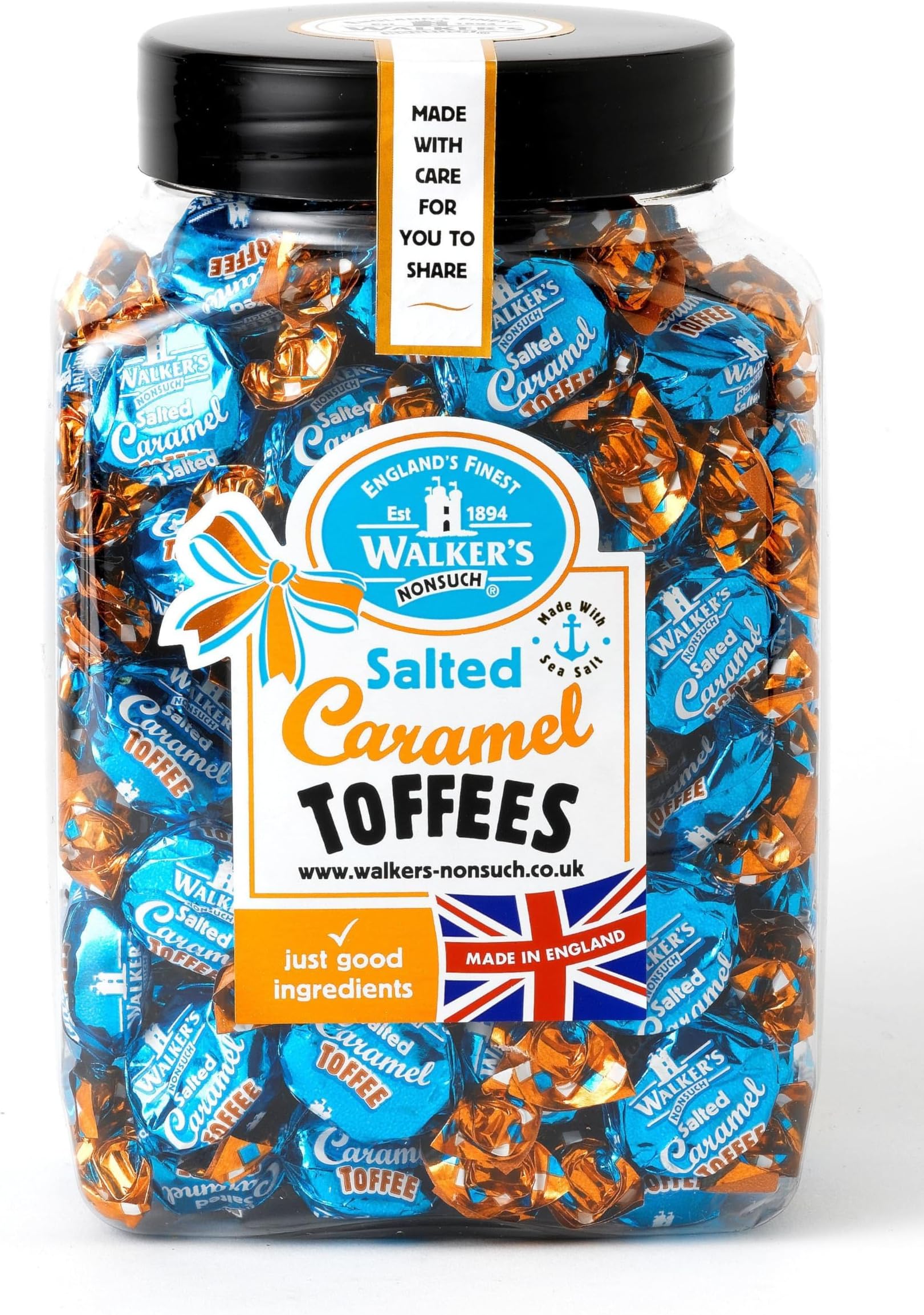 Amazon.com : Walkers' Nonsuch Salted Caramel Toffees Jar | Traditional ...