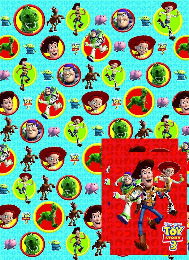 Disney Toy Story Three 2X Gift Wrap Sheets and 2X Gift Tags : Amazon.co ...