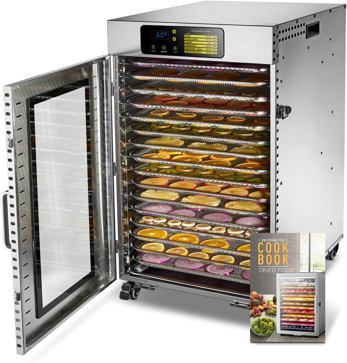 Amazon.com: 16 Tray Food Dehydrator Stainless Steel Commercial Food ...