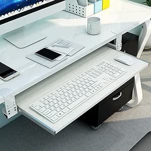 Arrvweer Tray Steady Clamp,Keyboard Shelf,Ergonomics Desk Extender Tray,Retractable To Slide ...