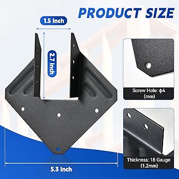 Structural Screws 20 Pcs Black Hurricane Tie ,Thickness 2.2mm 13 Gauge ...