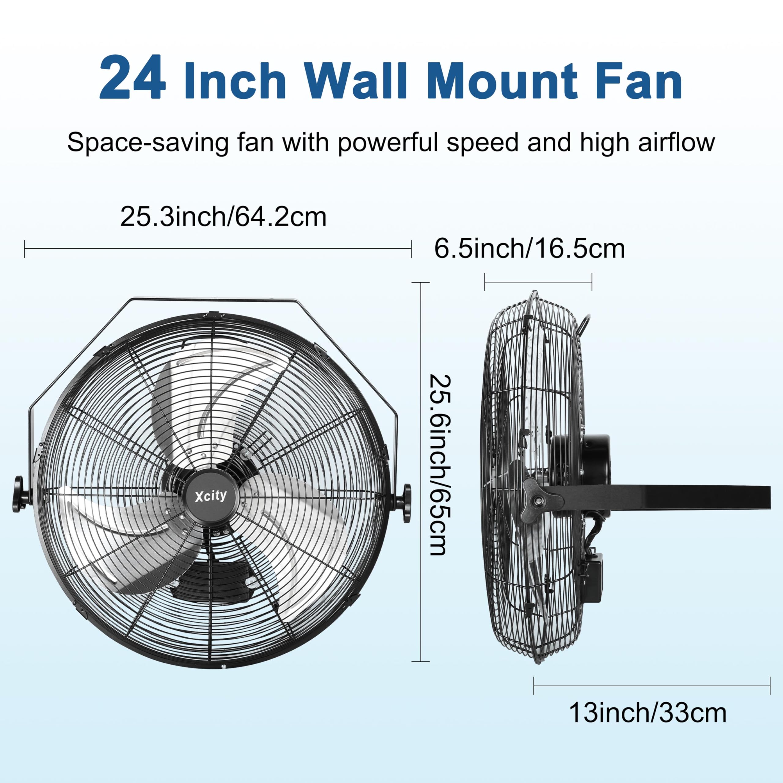 Snapklik.com : Xcity 24 Inch Metal Wall Mounted Fan, Max 7600 CFM High ...