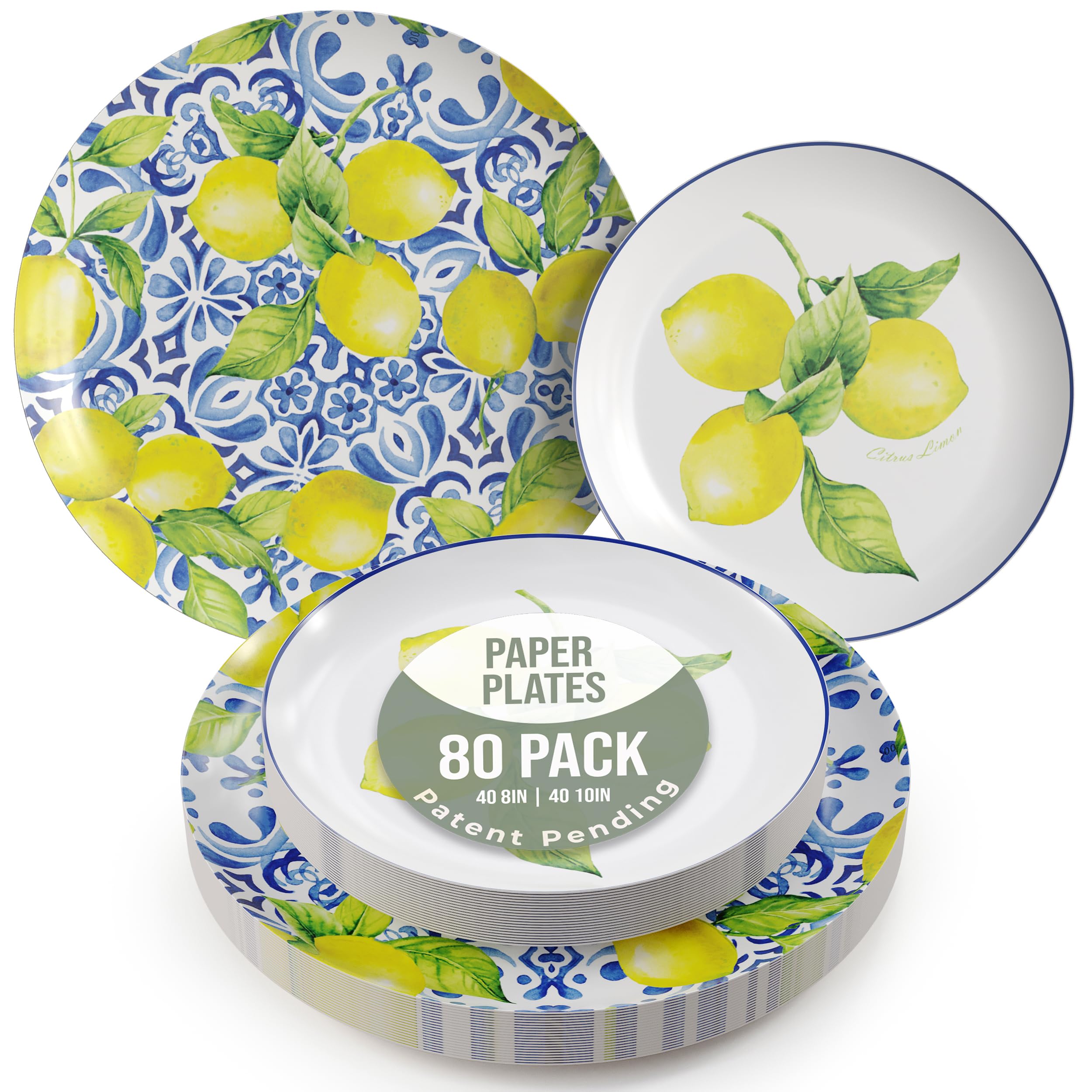 Amazon.com: Trendables Floral Paper Plates 80 Pcs Fancy Disposable ...