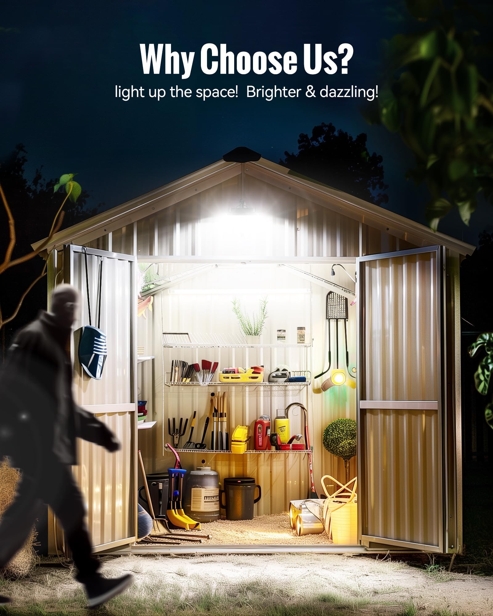 Solar Indoor Outdoor Shed Light with 3000LM, FabStyl Double Heads Solar ...