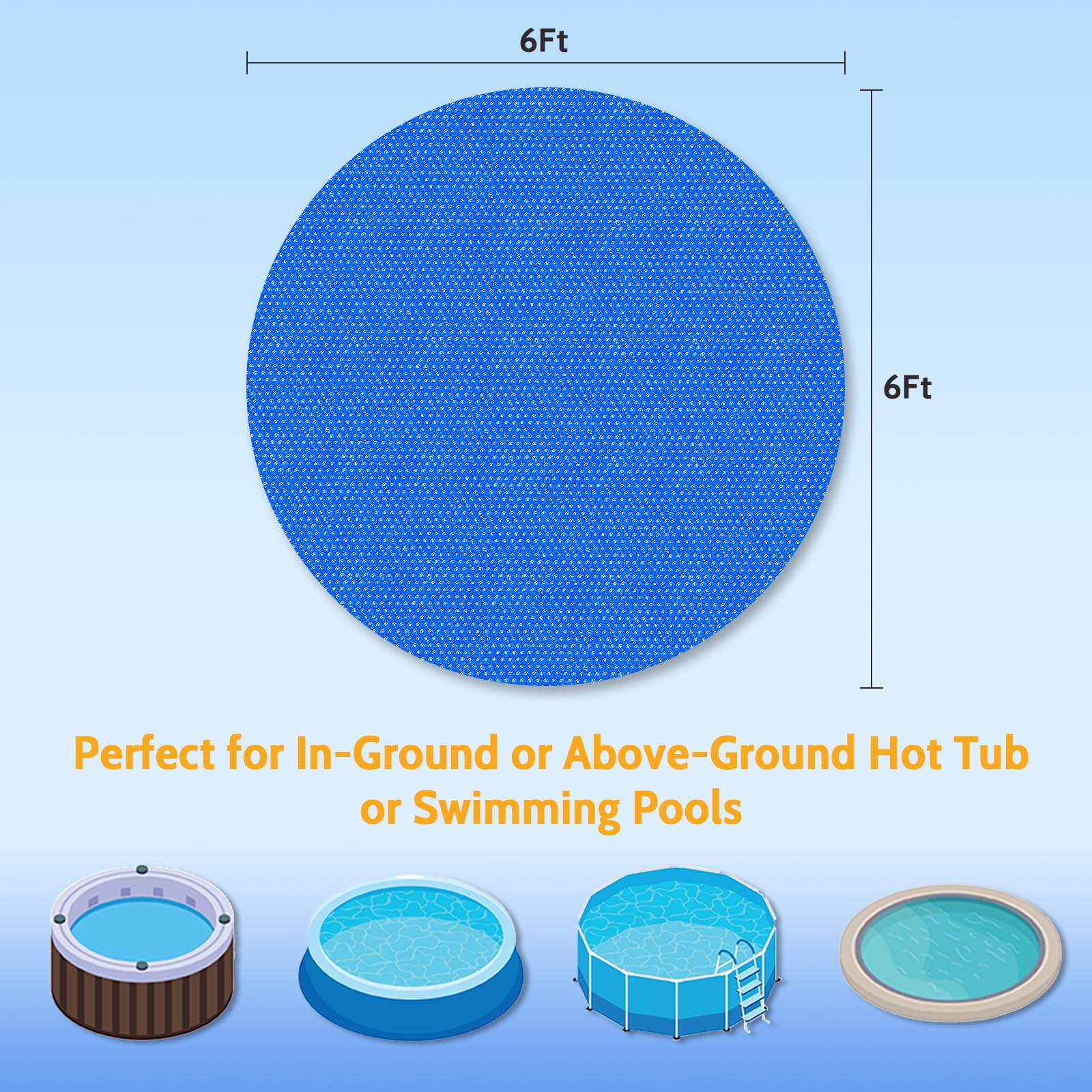 Snapklik.com : 6 Ft Hot Tub Spa Solar Covers Blanket Mat Solar Pool ...